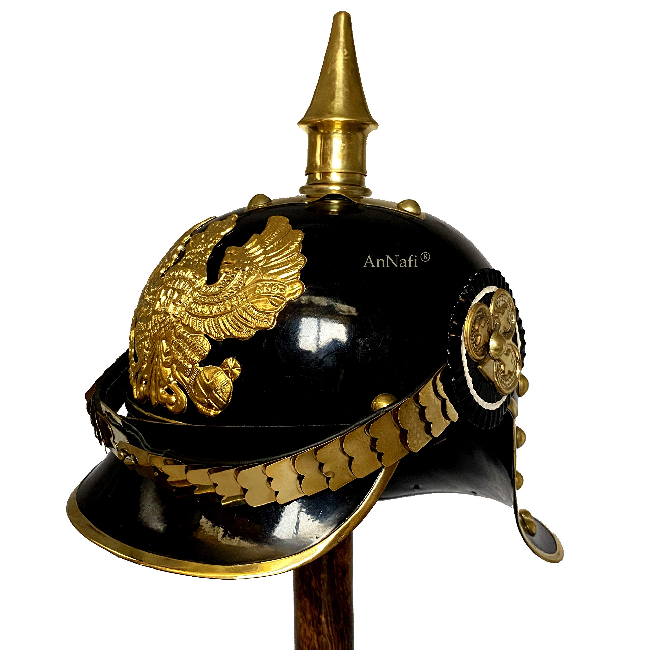Amazon.com: AnNafi® WWI & WWII German Prussian Pickelhaube Helmet Brass ...
