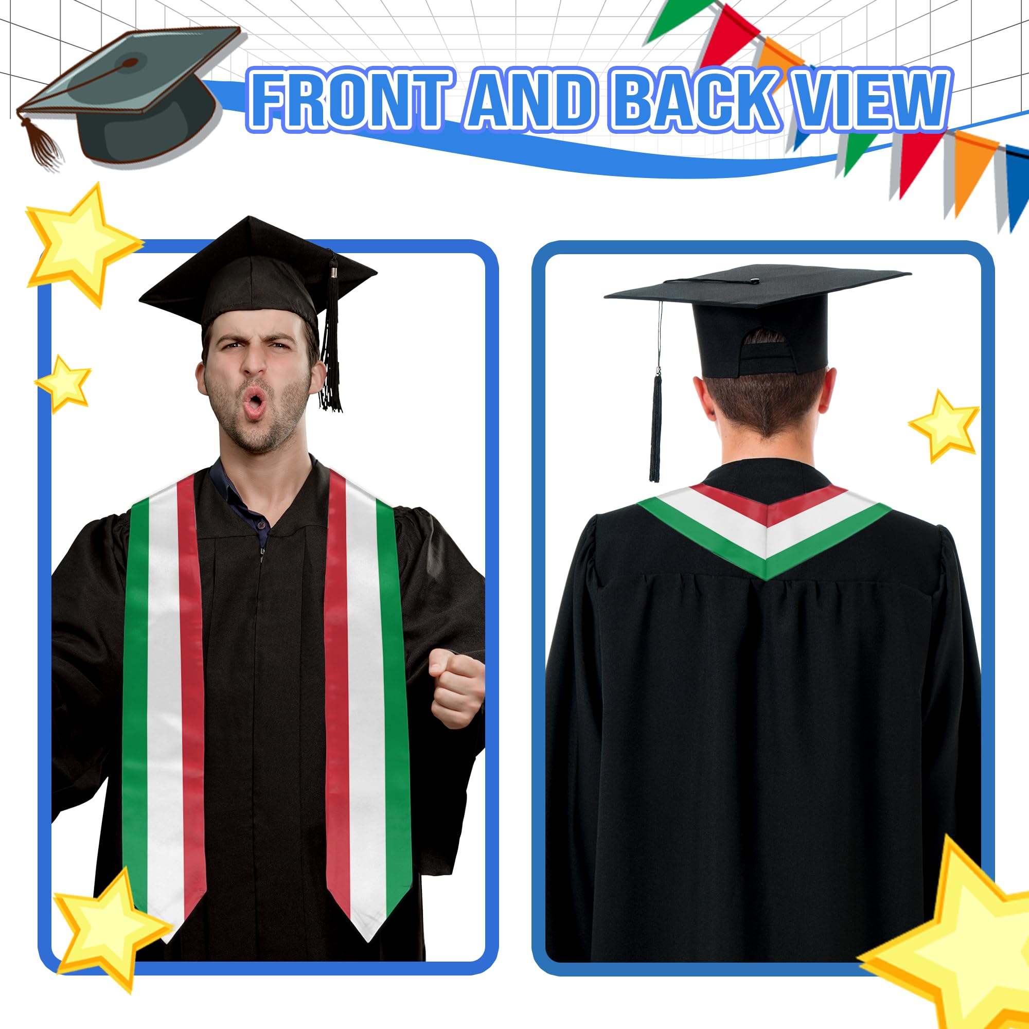 Snapklik.com : Italy Flag Graduation Stole Italian Flag Graduation Sash ...