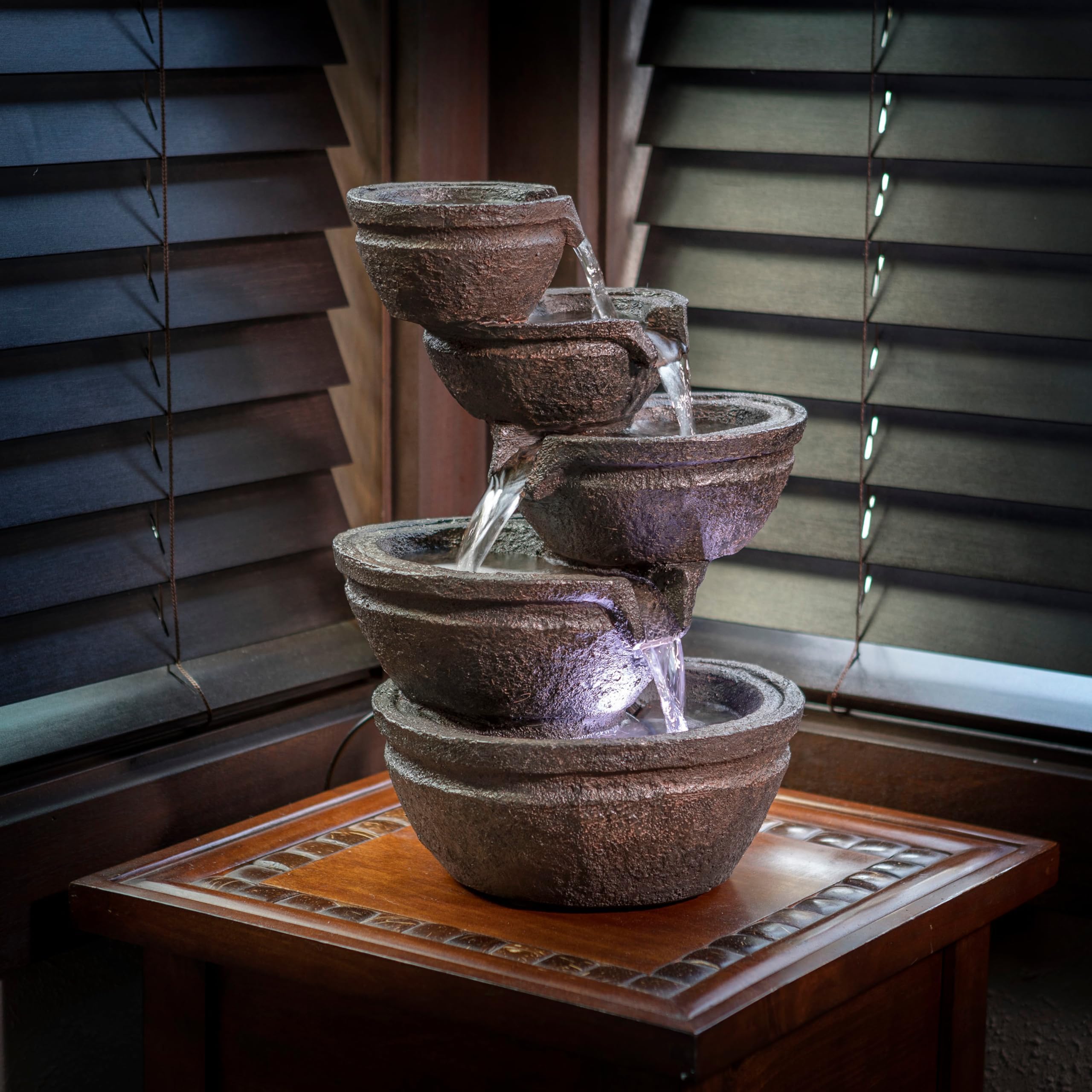 Alpine Corporation 11" Tall Indoor Rainforest Tabletop Fountain with ...