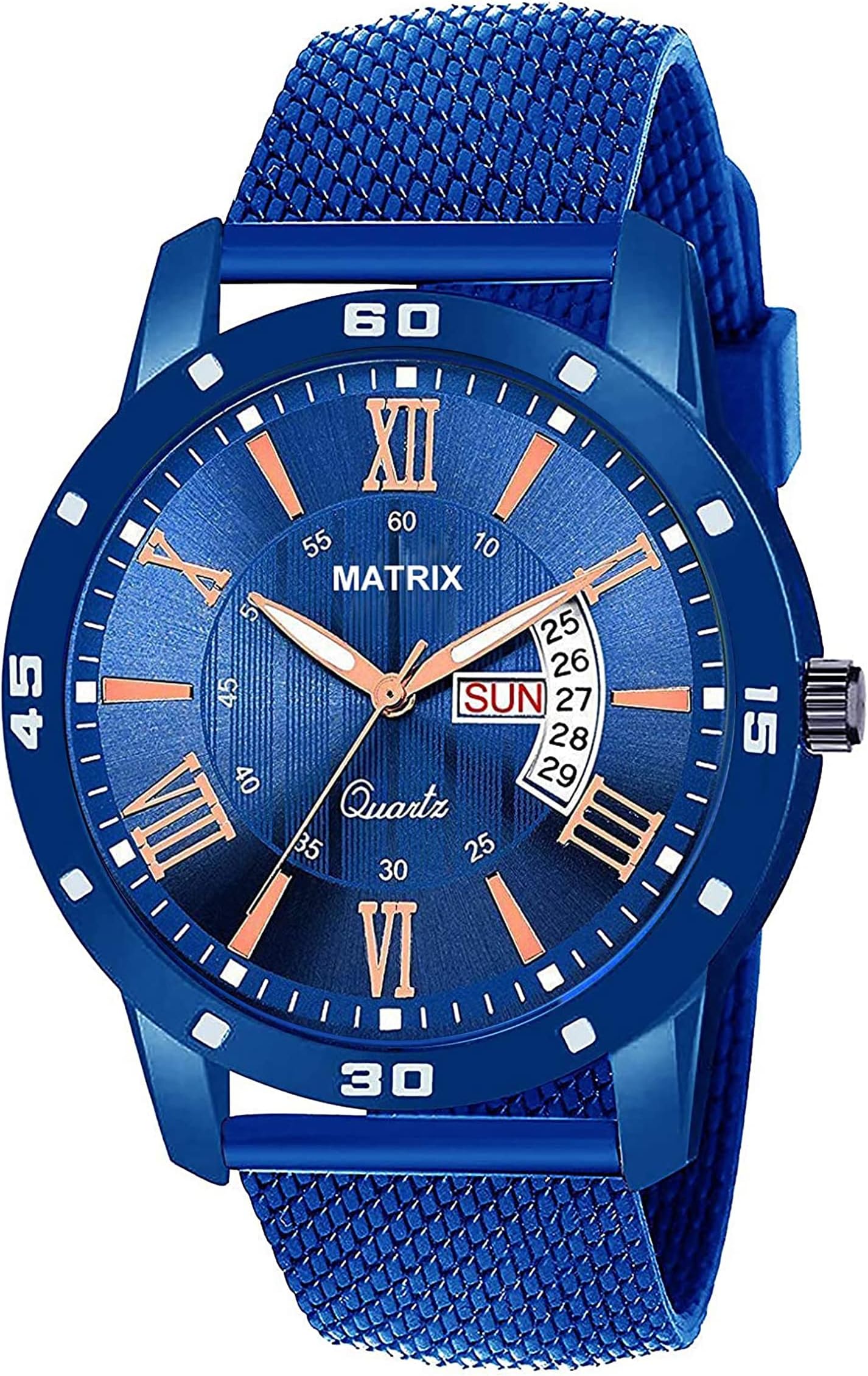 Buy Matrix Men Silicone Day & Date Analogue Wrist Watch & Boys (Blue ...