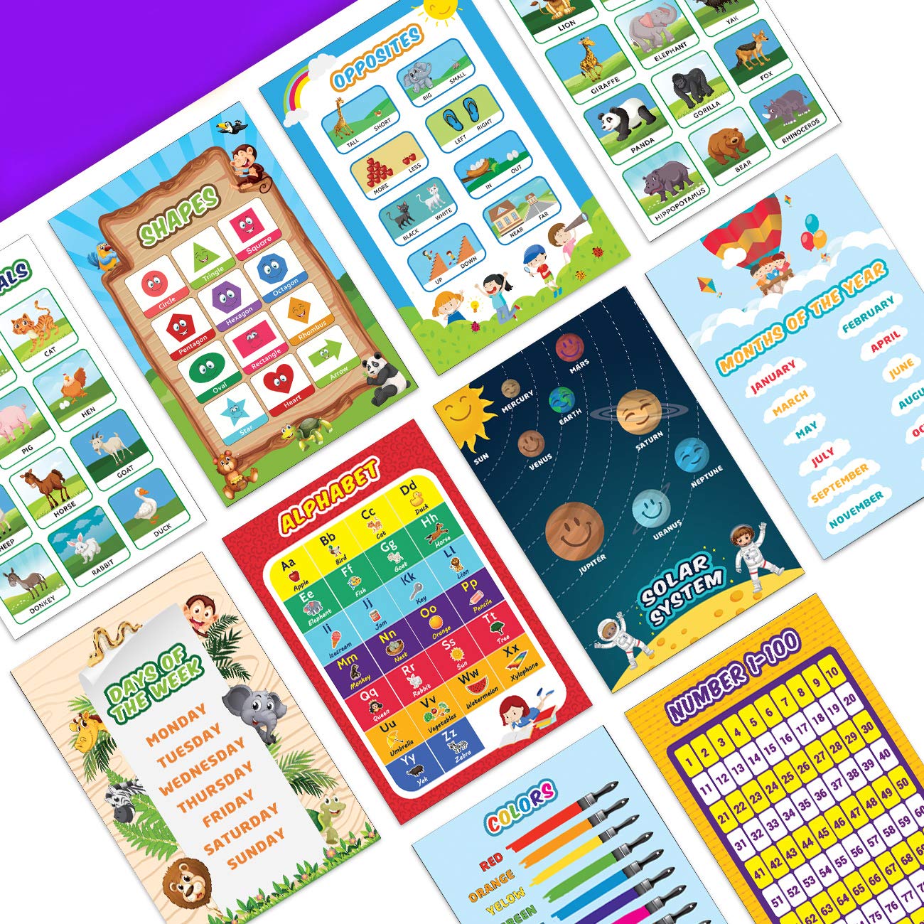 Buy Chaka Chaundh Educational Posters for Preschool Kids Classroom ...