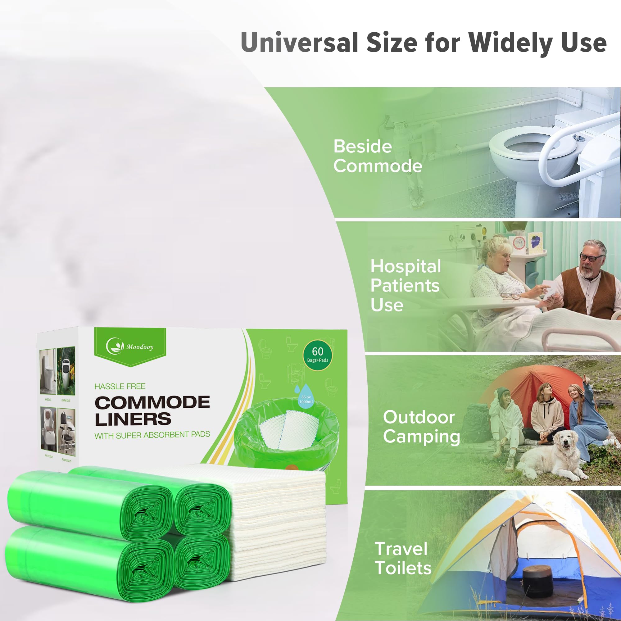 Commode Liners With Absorbent Pads -120 Bedside Commode Liners & Pads ...