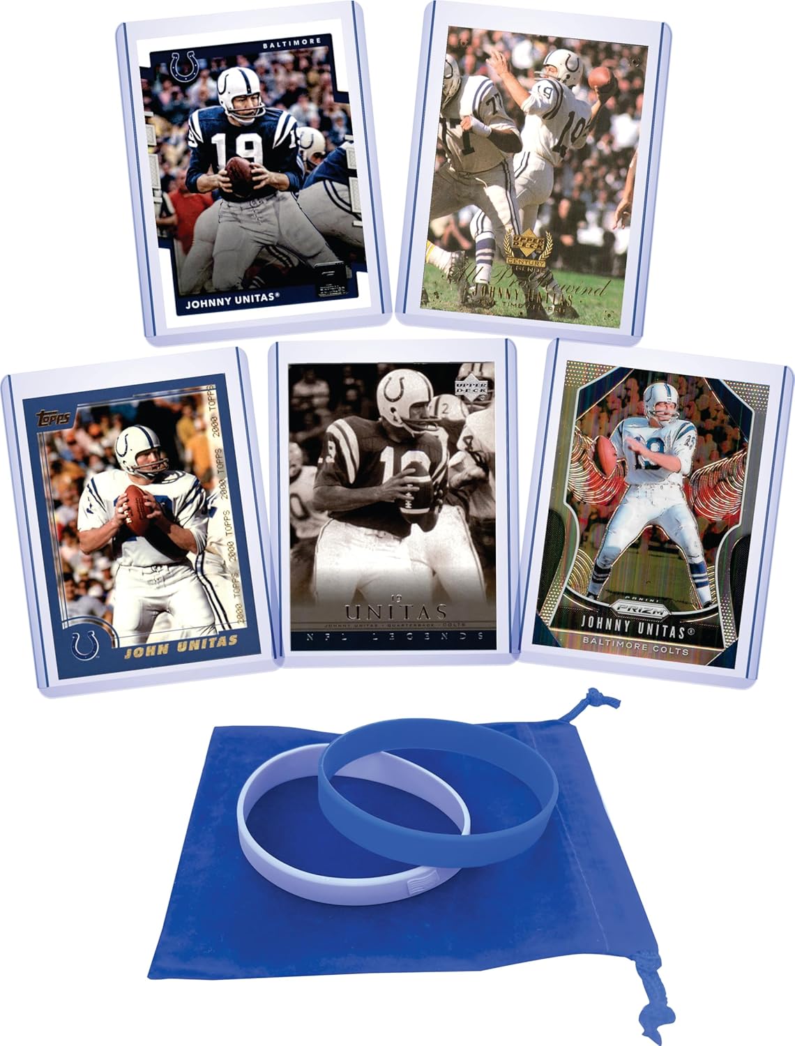 Amazon.com: Johnny Unitas (5) Assorted Football Cards Gift Pack ...
