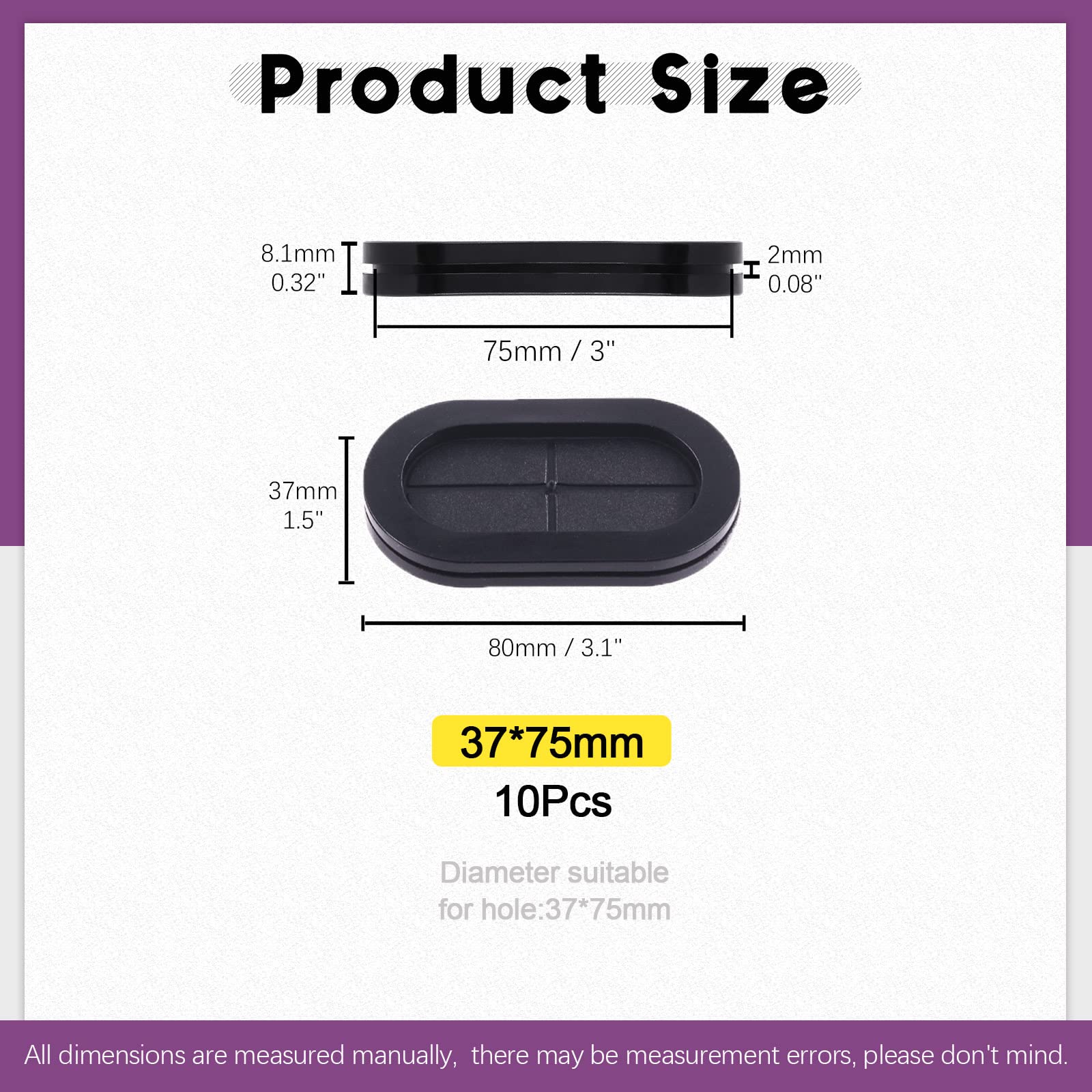Snapklik.com : Swpeet 10Pcs 1-1/2" X 3" - 37 X 75mm Double Sided Oval ...