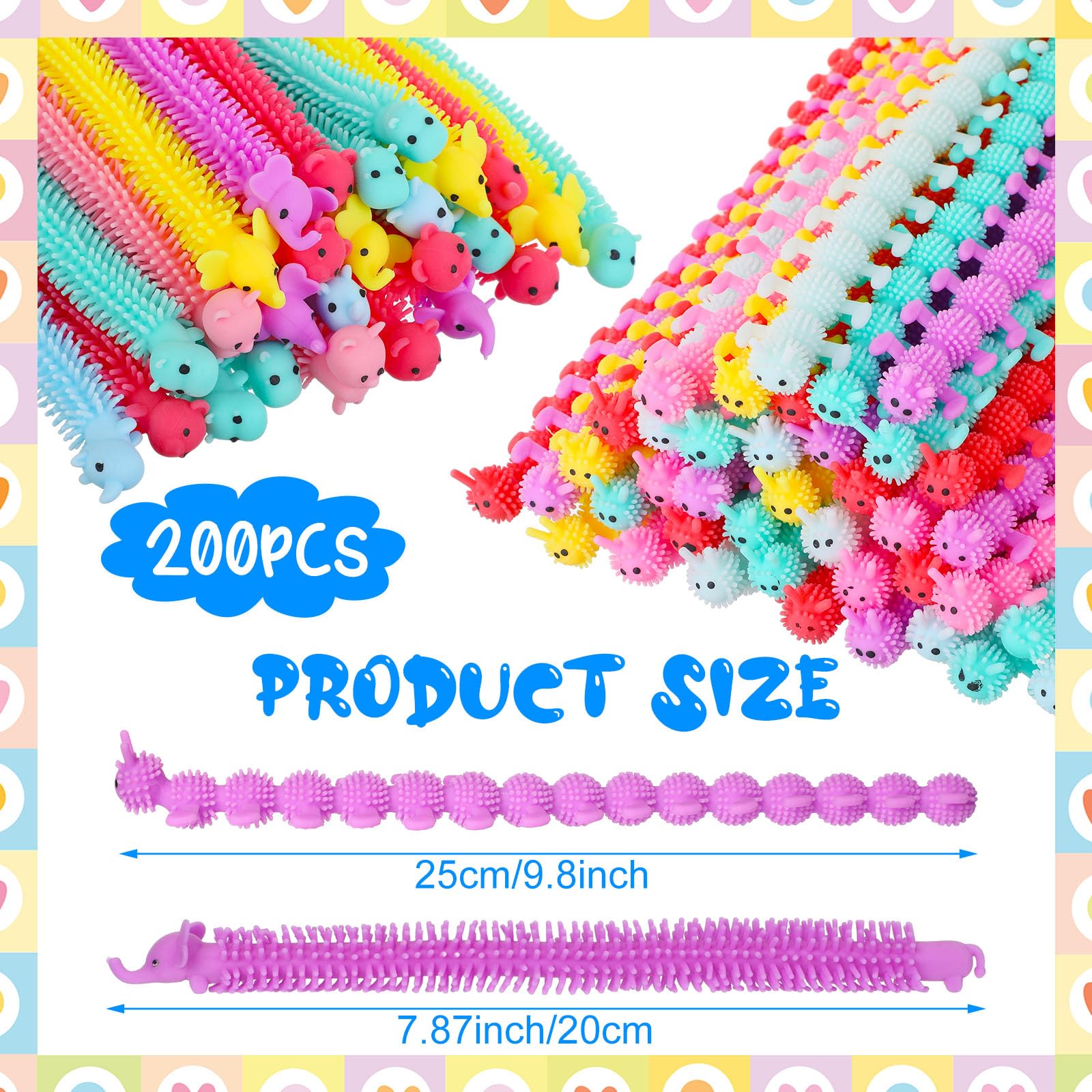 Snapklik.com : Chivao 200 Pack Bulk Stretchy String Fidget Toys Animal ...