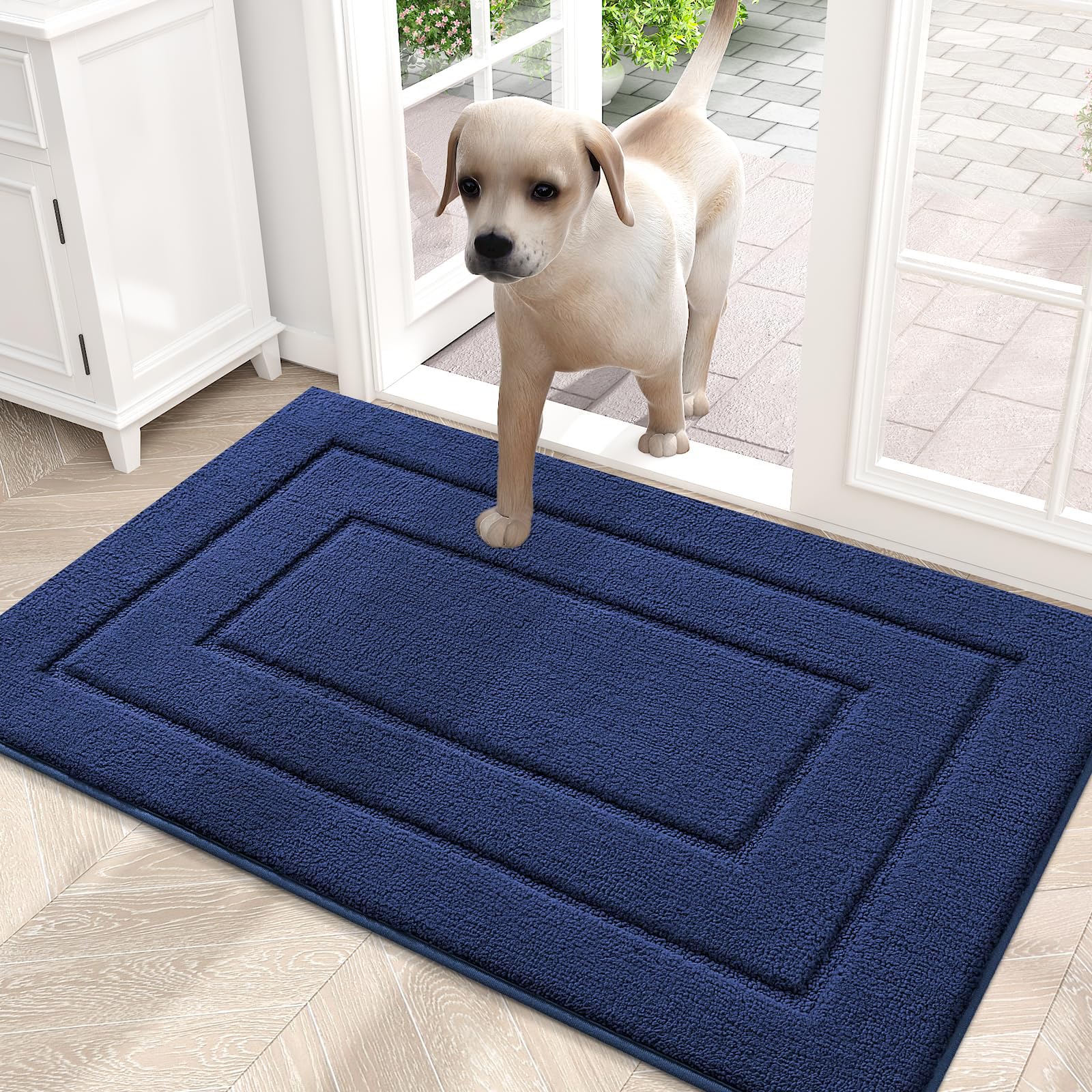 Amazon.com: Smiry Dog Door Mat for Muddy Paws Indoor Entrance, Absorbs ...