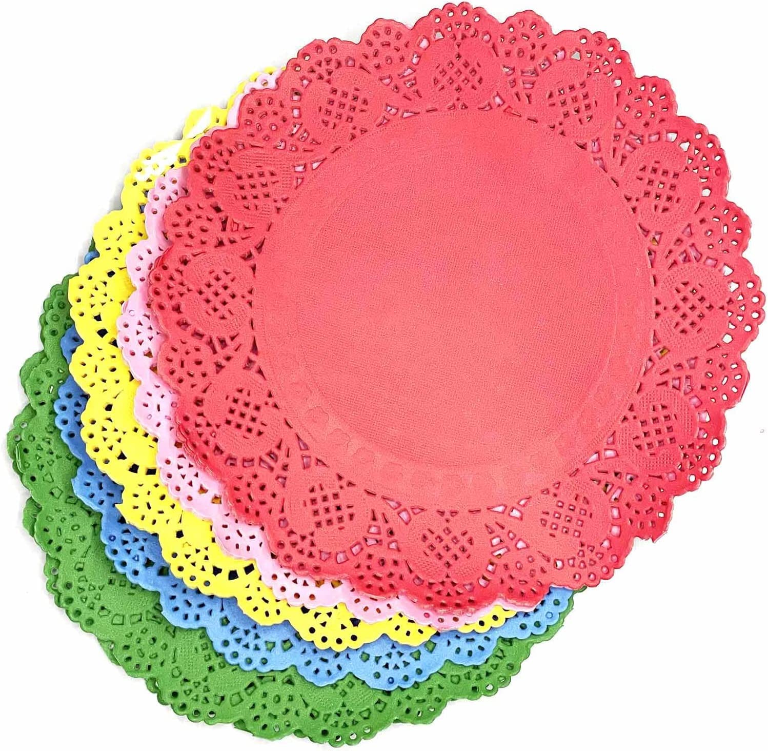 Happium Paper Doilies Mix 6.5 Inch Pack of 100 | Round Lace Paper ...