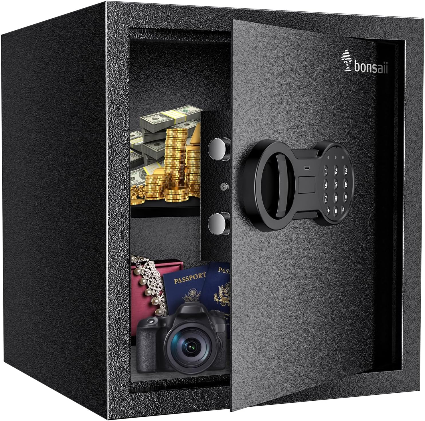 Tenamic Deluxe Safe Box 1.2 Cubic Feet Electronic Digital Security Box ...