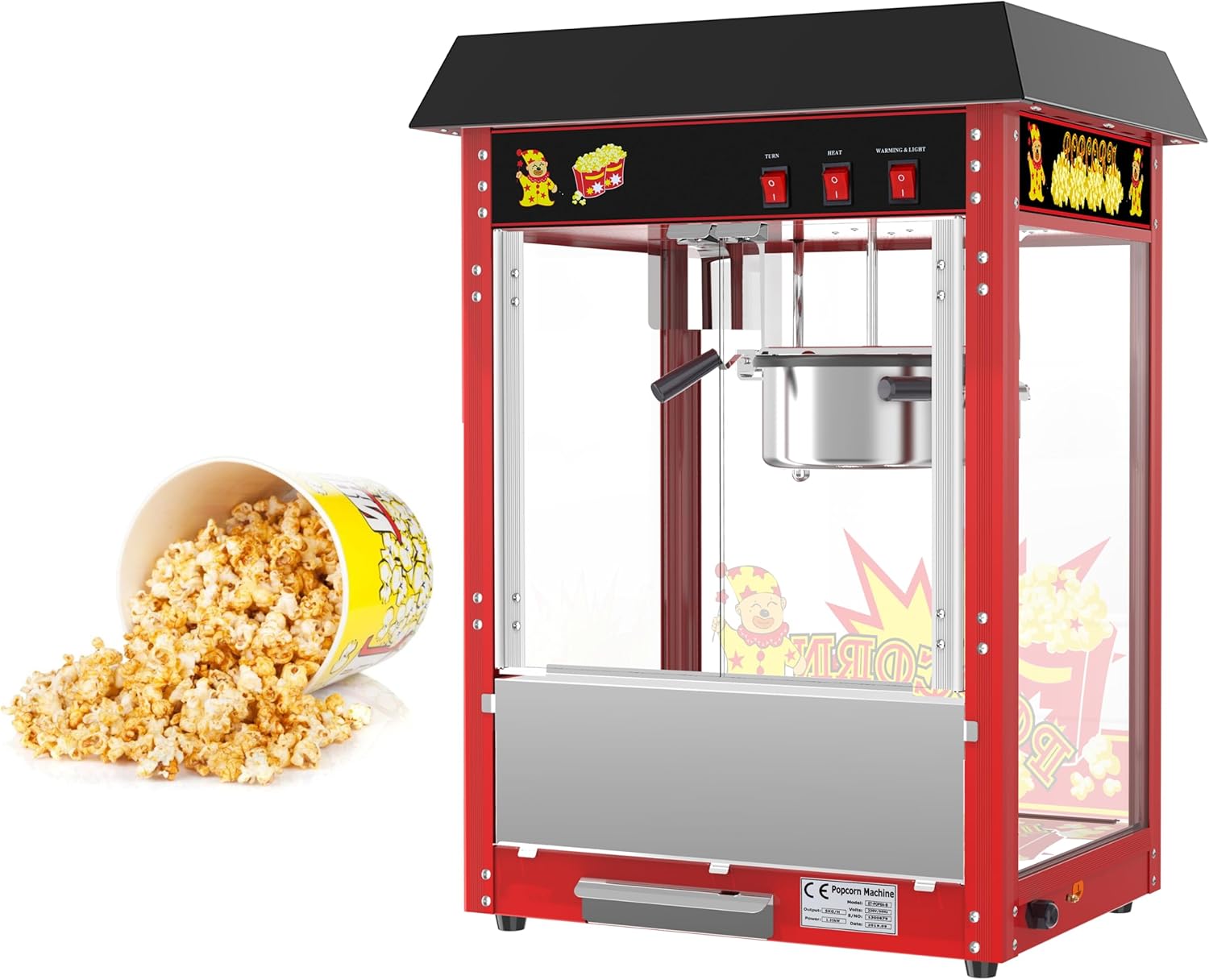 Amazon.com: Wixkix Retro Air Popper Popcorn Maker for Movie Theater, 2 ...