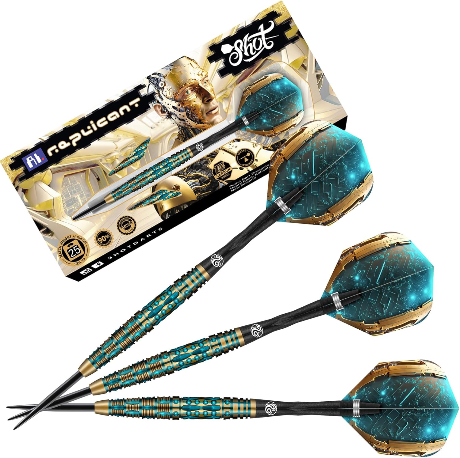 Amazon.com : Shot! Darts AI Replicant Steel Tip, 90% Tungsten, Center ...