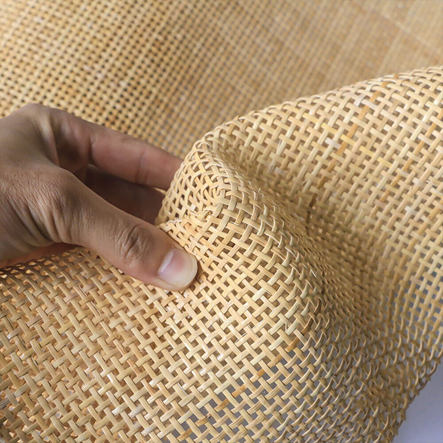 24” Width Natural Rattan Cane Square Webbing | 24” W x 5 ft L | Rattan ...