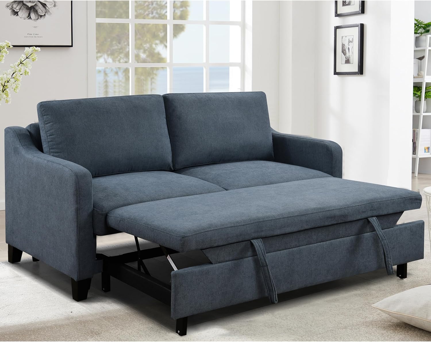 Amazon.com: Modern Upholstered Napping Futon Sofa Loveseat Convertible ...