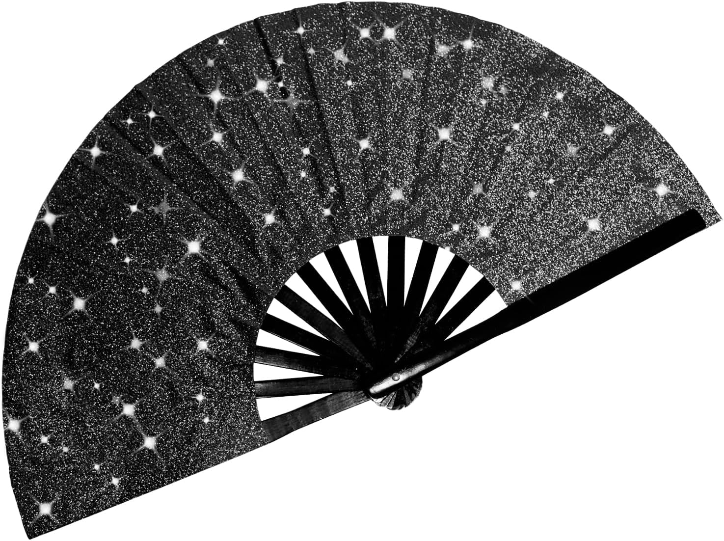 Amazon.com: WFAUIBR Large Folding Hand Fan，Folding Glitter Rave Fan ...