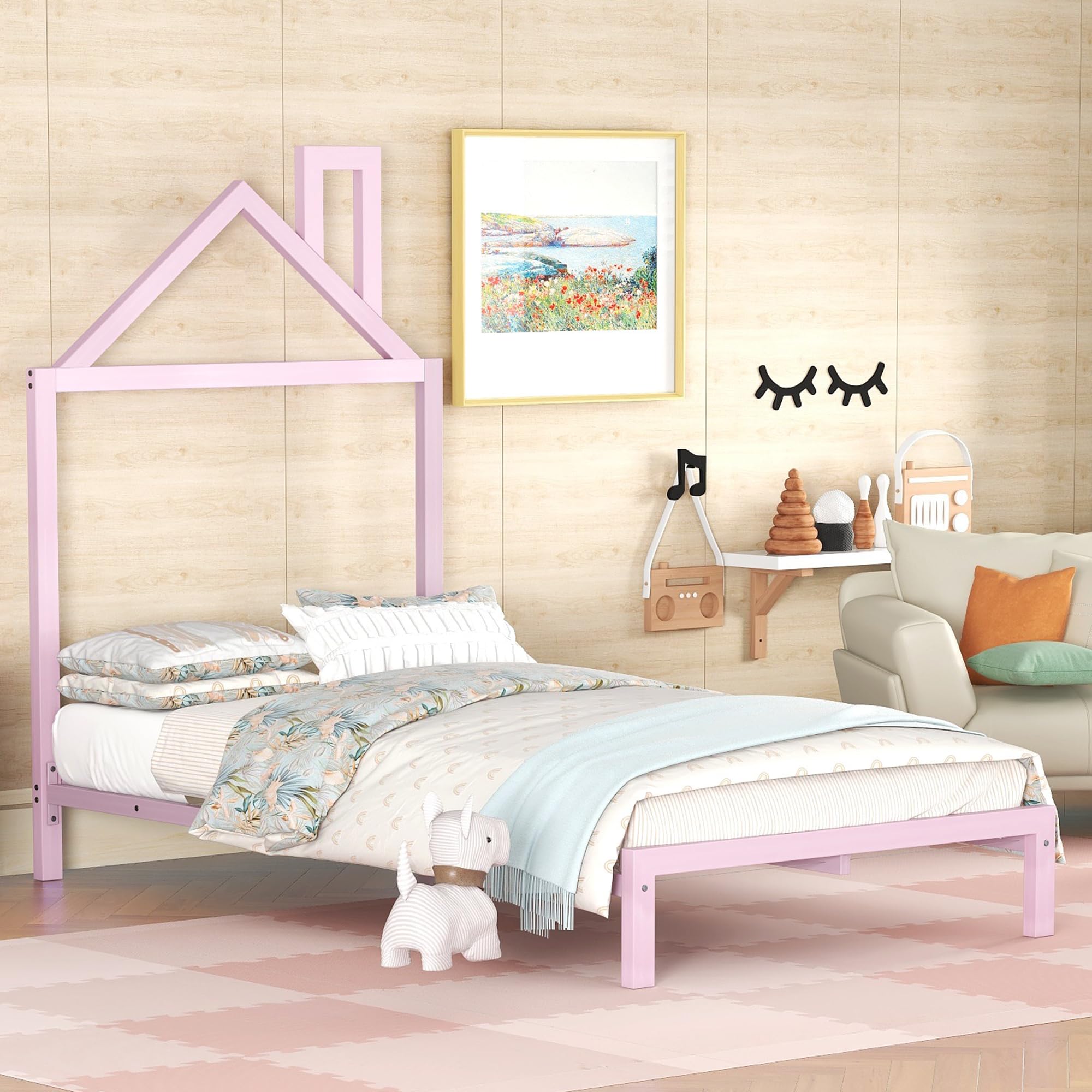 Snapklik.com : Metal Twin Bed For Kids, Girls Bed