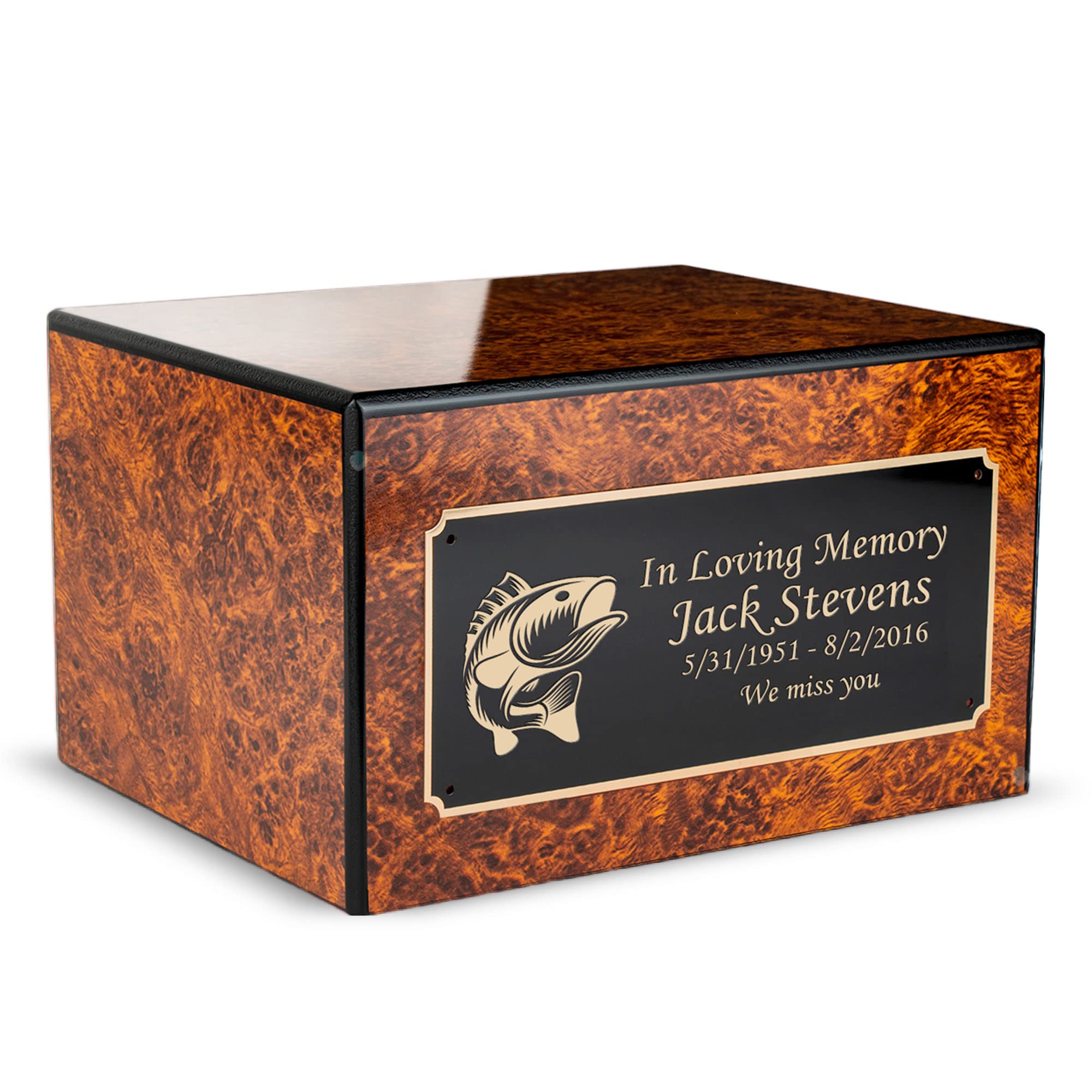 Amazon.com: GetUrns – Burl Wooden Urn Cremation Box, Heritage Crematory ...