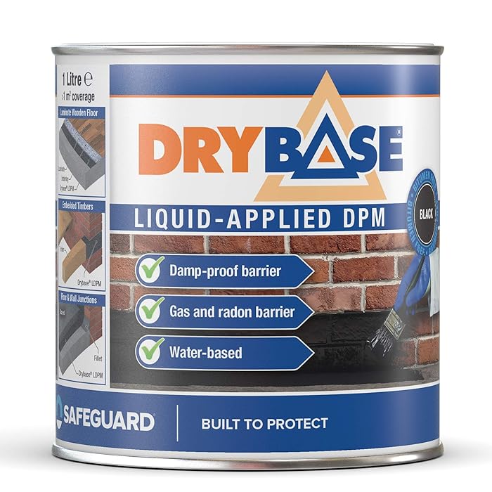 Buy Drybase 1 Litre Black Liquid Damp Proof Membrane - Liquid DPM Damp ...