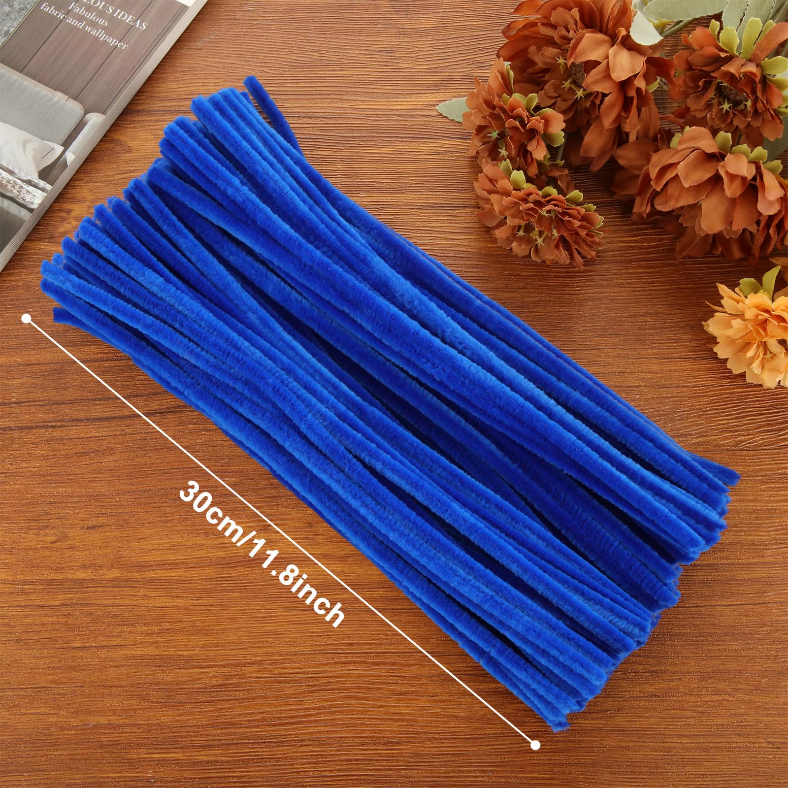 Snapklik.com : 1500pcs Blue Pipe Cleaners Chenille Stems Thick Assorted ...