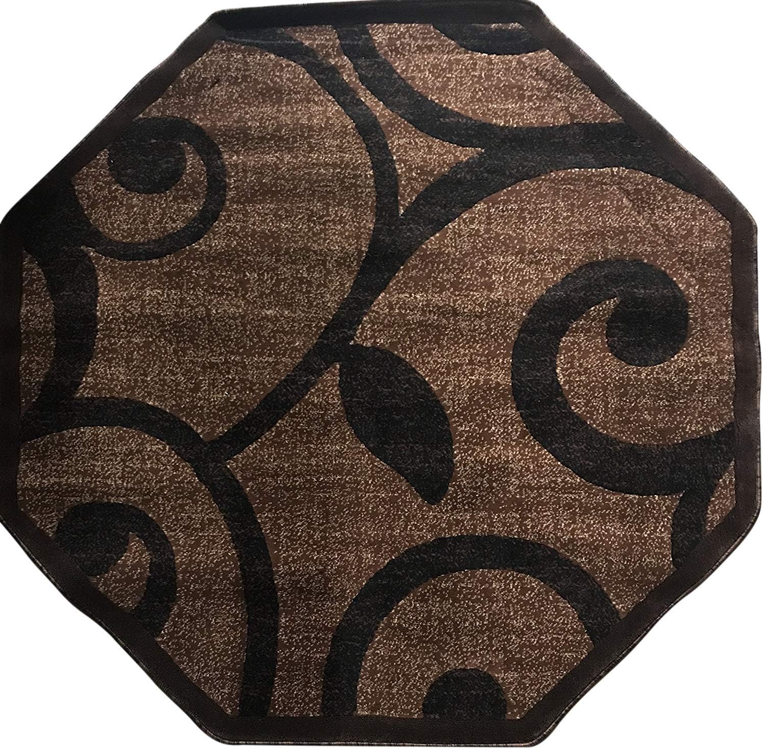 Amazon.com: Modern Octagon Contemporary Area Rug Blue Americana Design ...