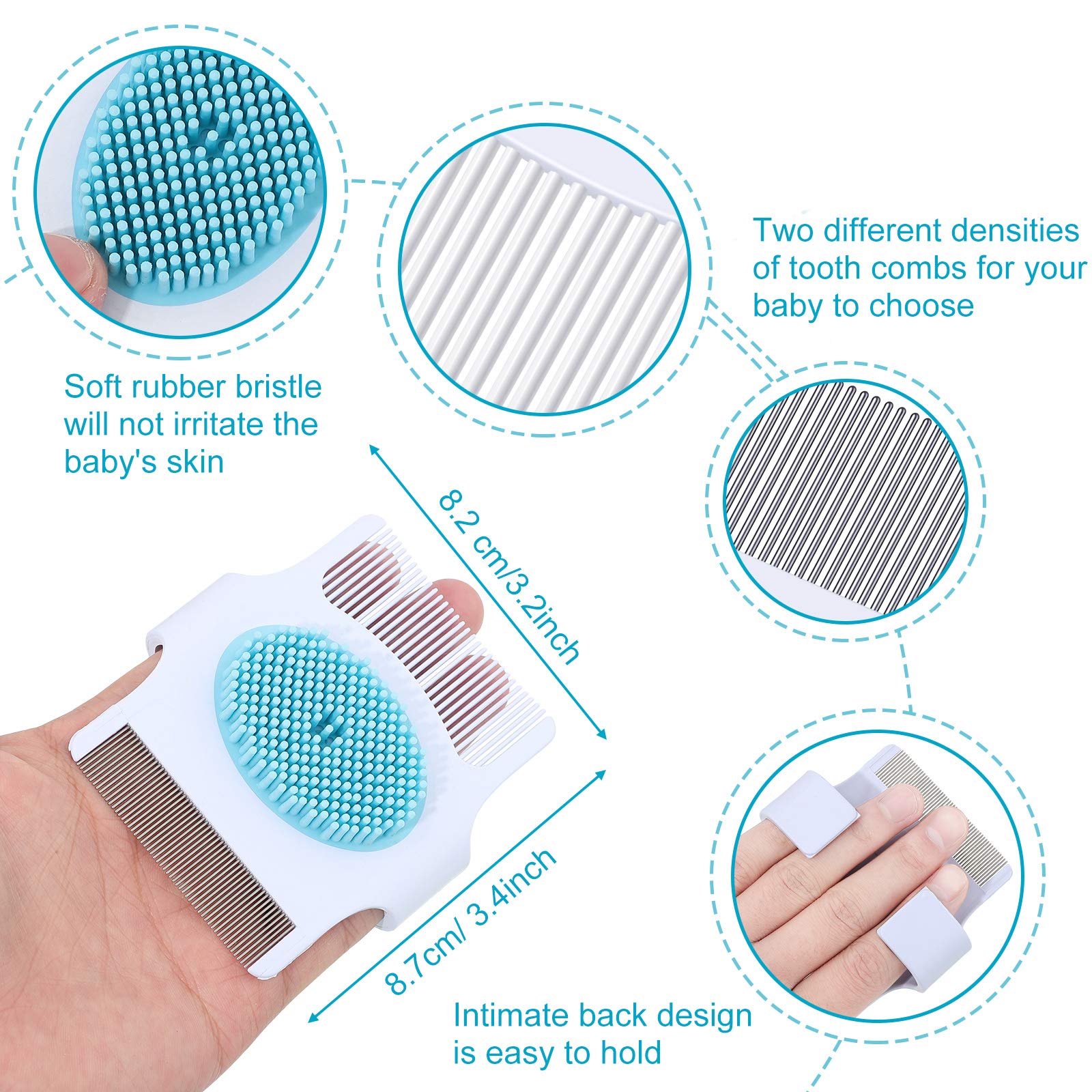 Snapklik.com : 2 Pieces Cradle Cap Brush And Comb, 3 In 1 Design Cradle ...