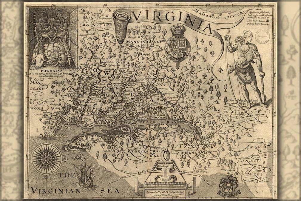 Amazon.com: History Galore 24"x36" Gallery Poster, Map of Virginia ...