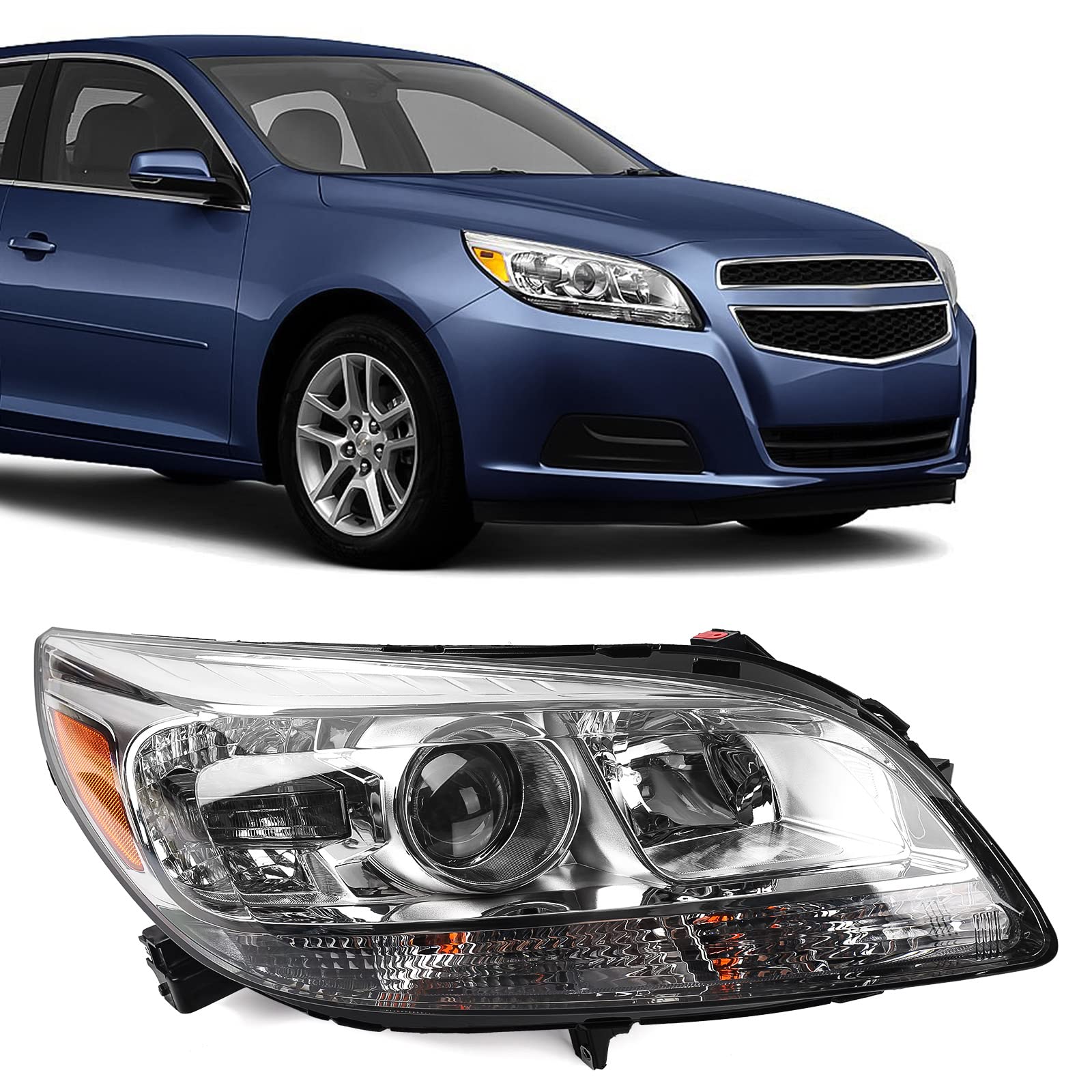 Amazon.com: FIONE Headlight Assembly Compatible with Chevy Malibu 2013 ...