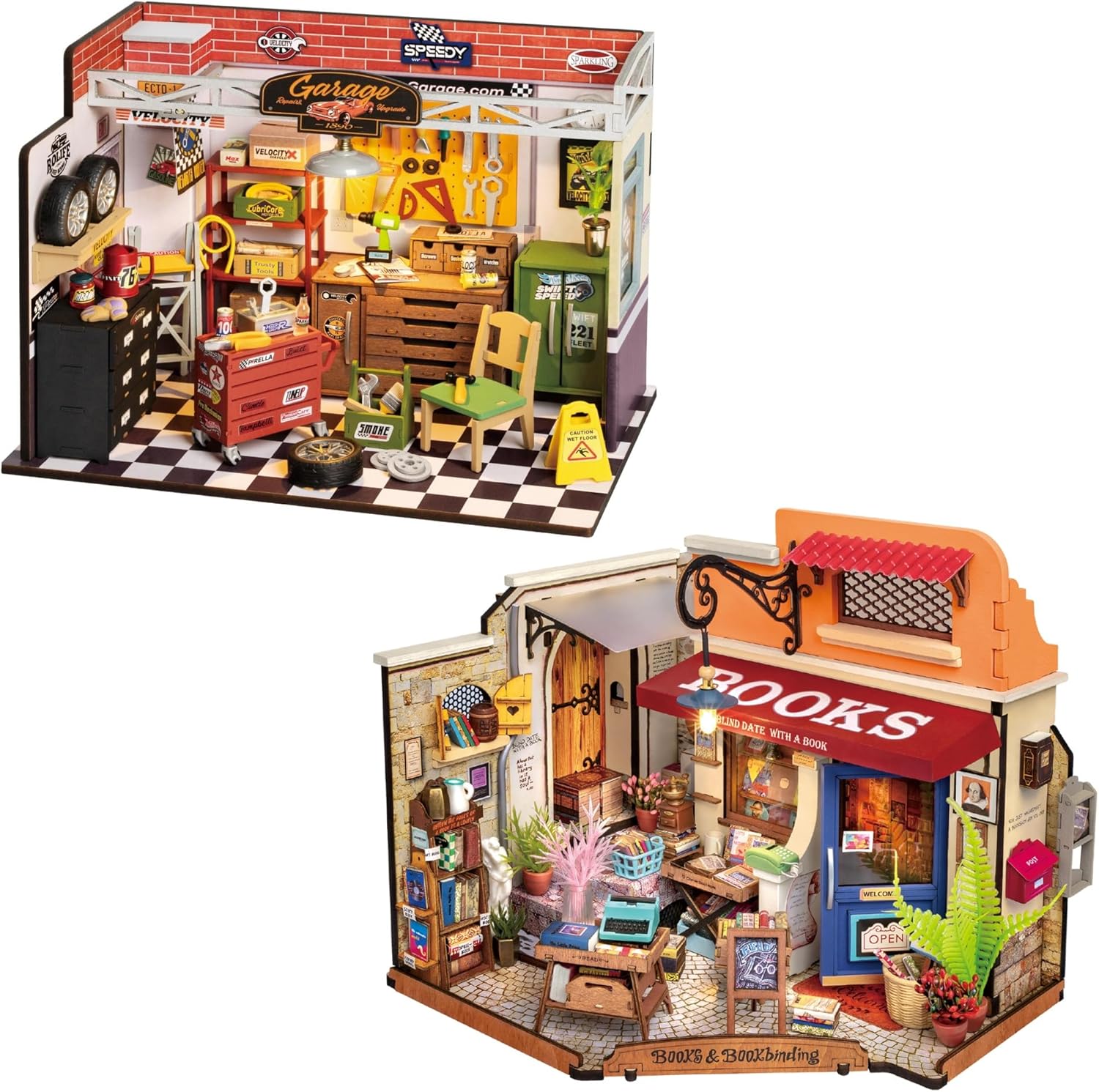 Amazon.com: ROBOTIME Miniature House Kit DIY Mini Dollhouse Tiny Store ...