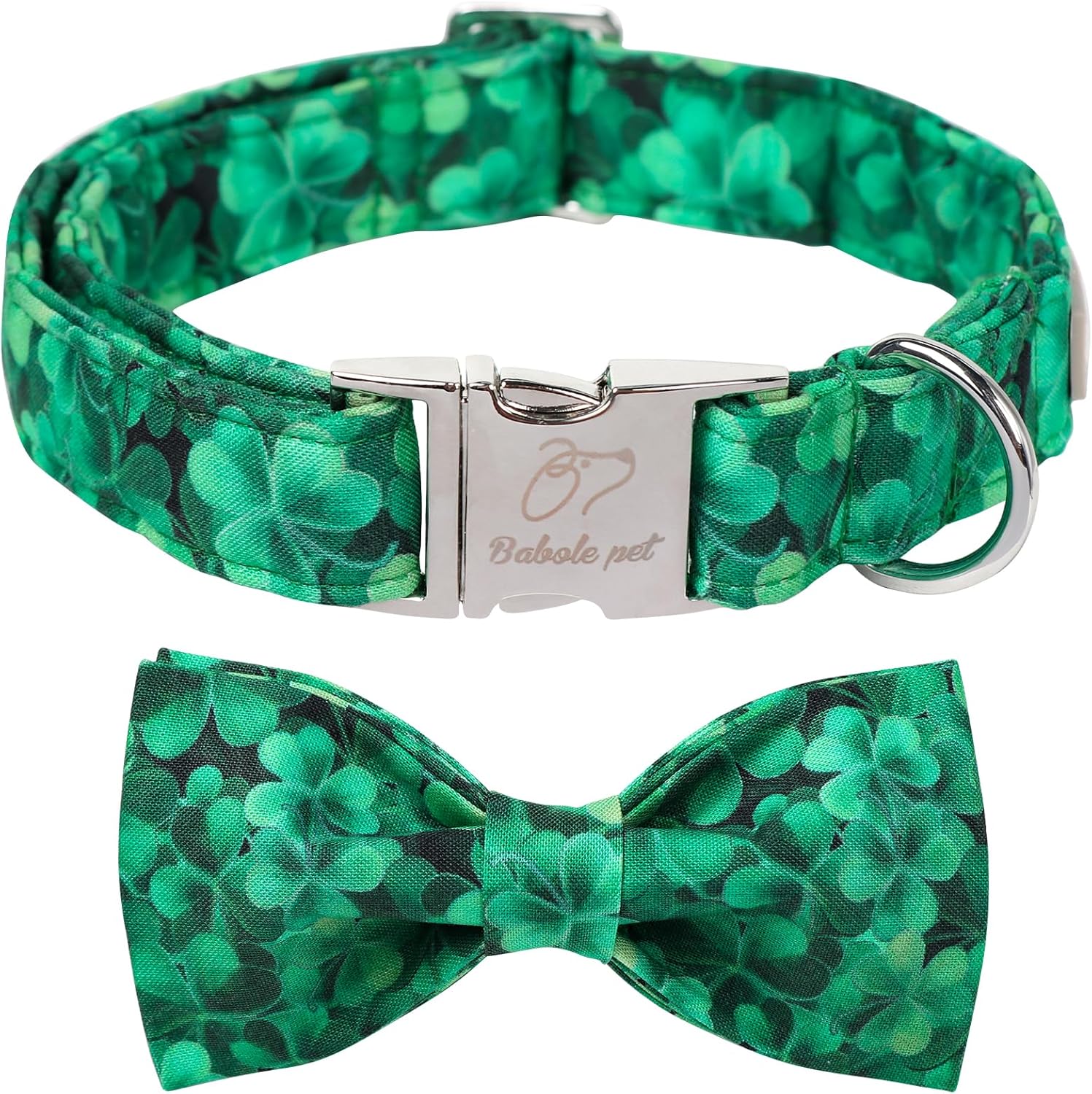 Amazon.com : Babole Pet St.Patrick's Day Clover Dog Collars with Bow ...