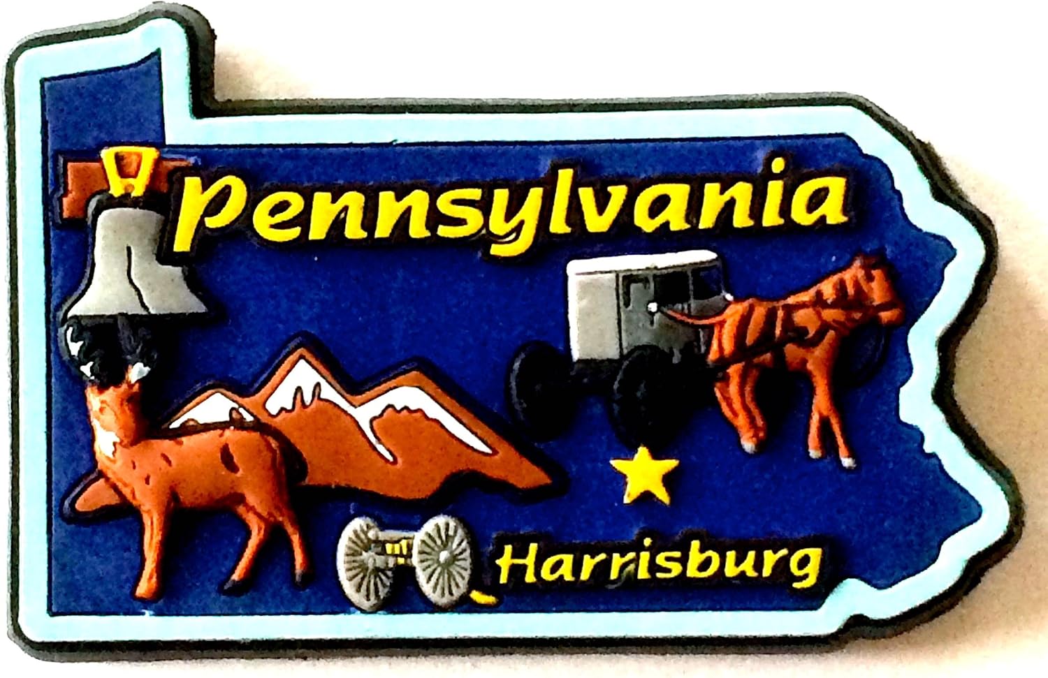 Amazon.com: Pennsylvania State Multi Color PVC Fridge Magnet: Home ...