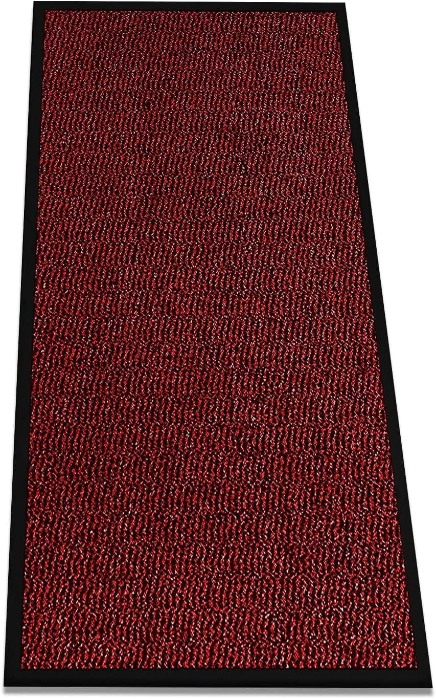 Waterproof Runner Rug for Kitchen Floor - Red, 60 x 180 cm - Heavy Duty ...