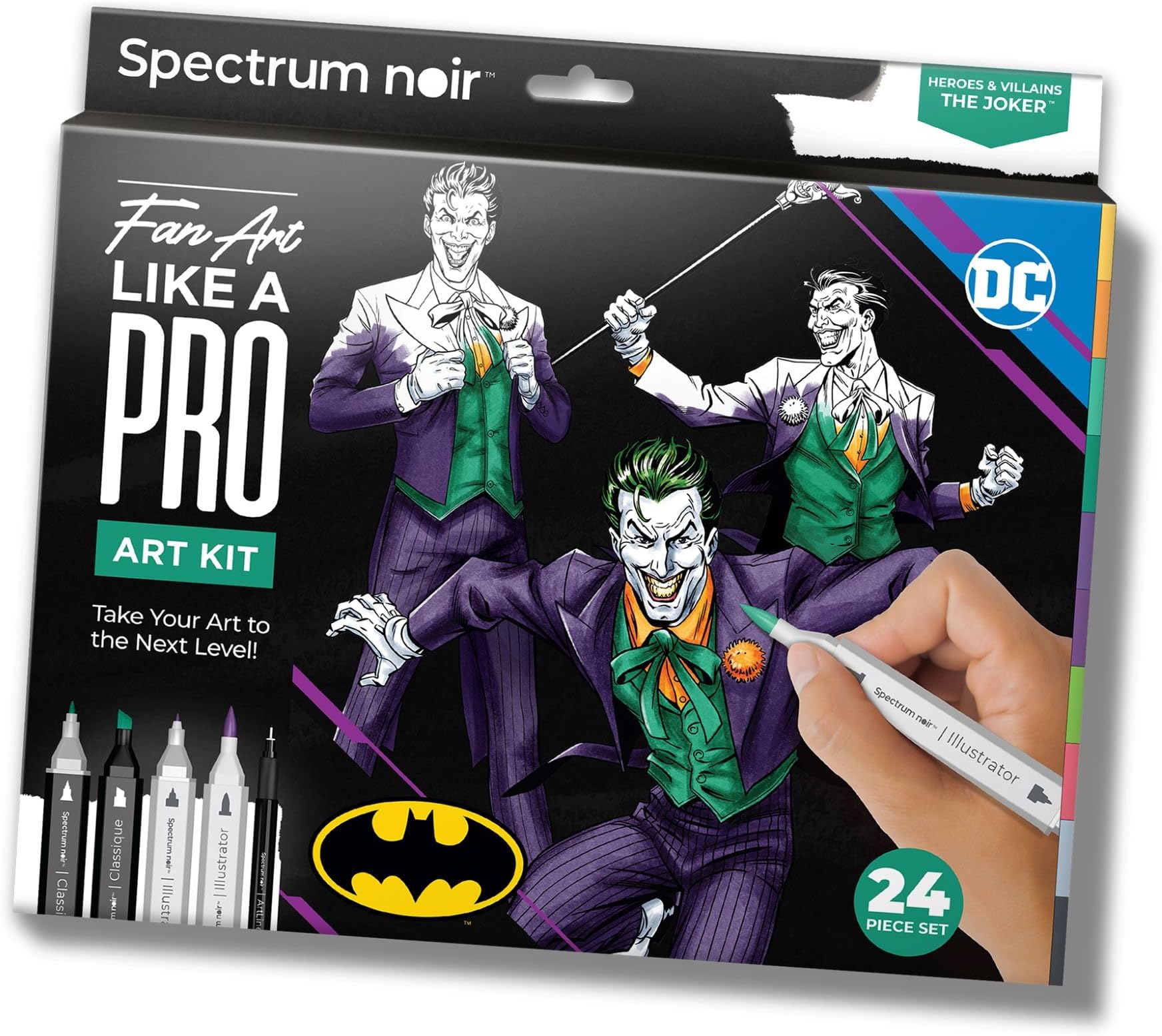 Amazon.com : Spectrum Noir Pro Fan DC Art Kits (Joker) : Arts, Crafts ...