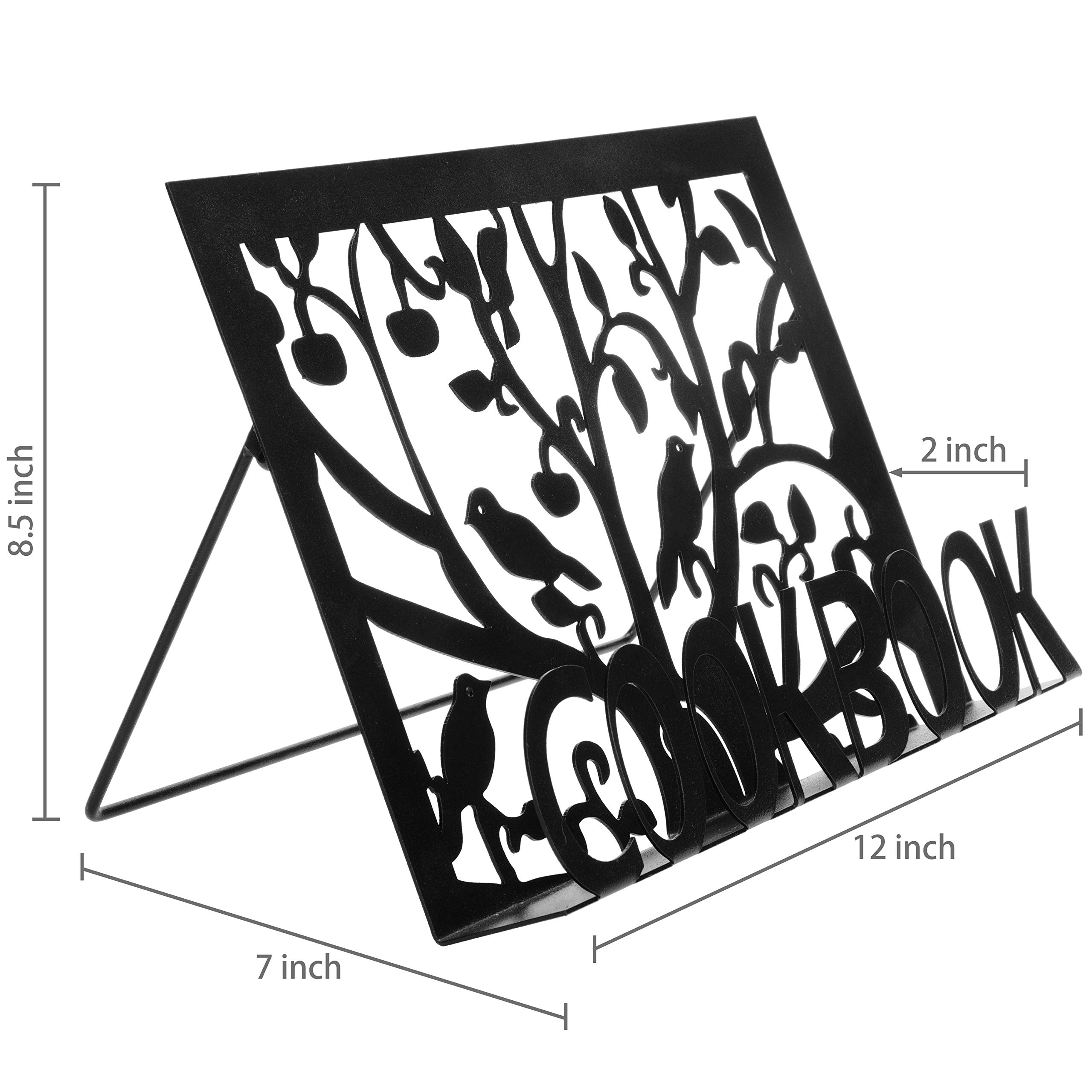 Snapklik.com : MyGift Black Metal Cookbook Holder Stand