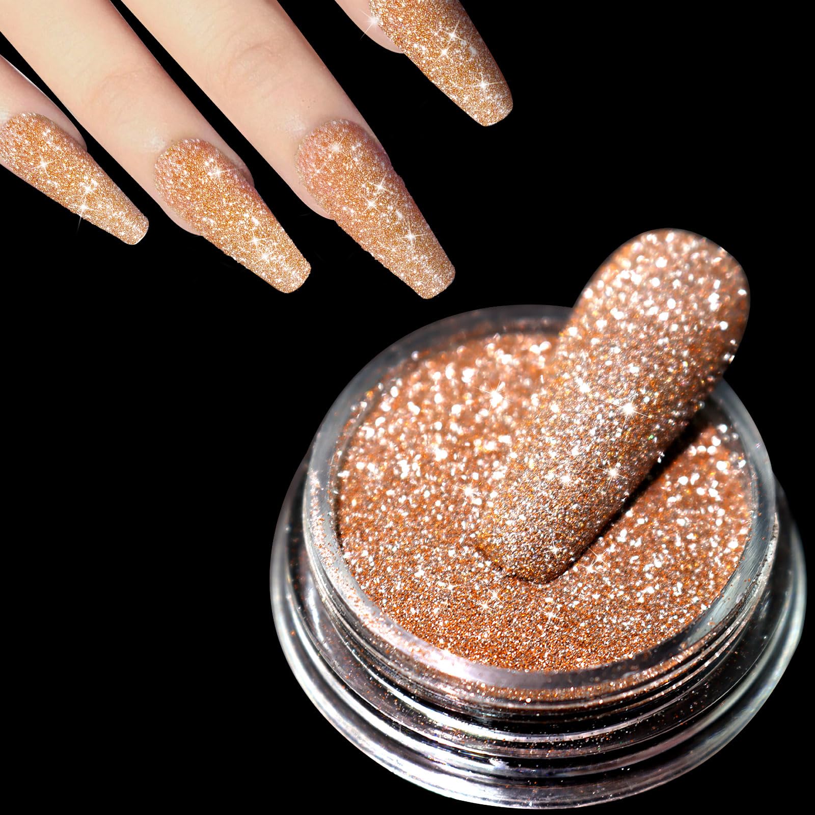 Amazon.com: Laza 1.5g/0.05oz Diamond Nail Glitter Reflective Glitter Rhinestones Diamond Dust ...