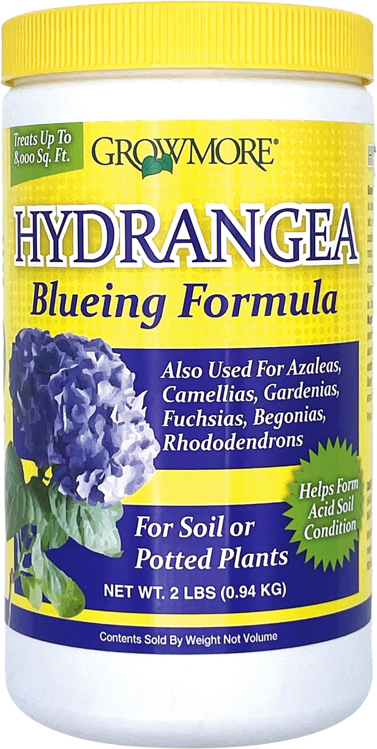 Amazon.com : Grow More Hydrangea Blueing Formula - 2lbs of USA-Made ...