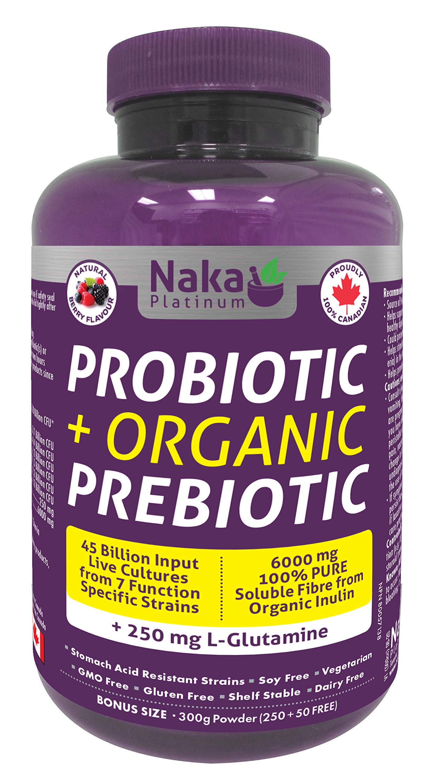 Naka Platinum Probiotic + Organic Prebiotic 45 Billion Input Live ...