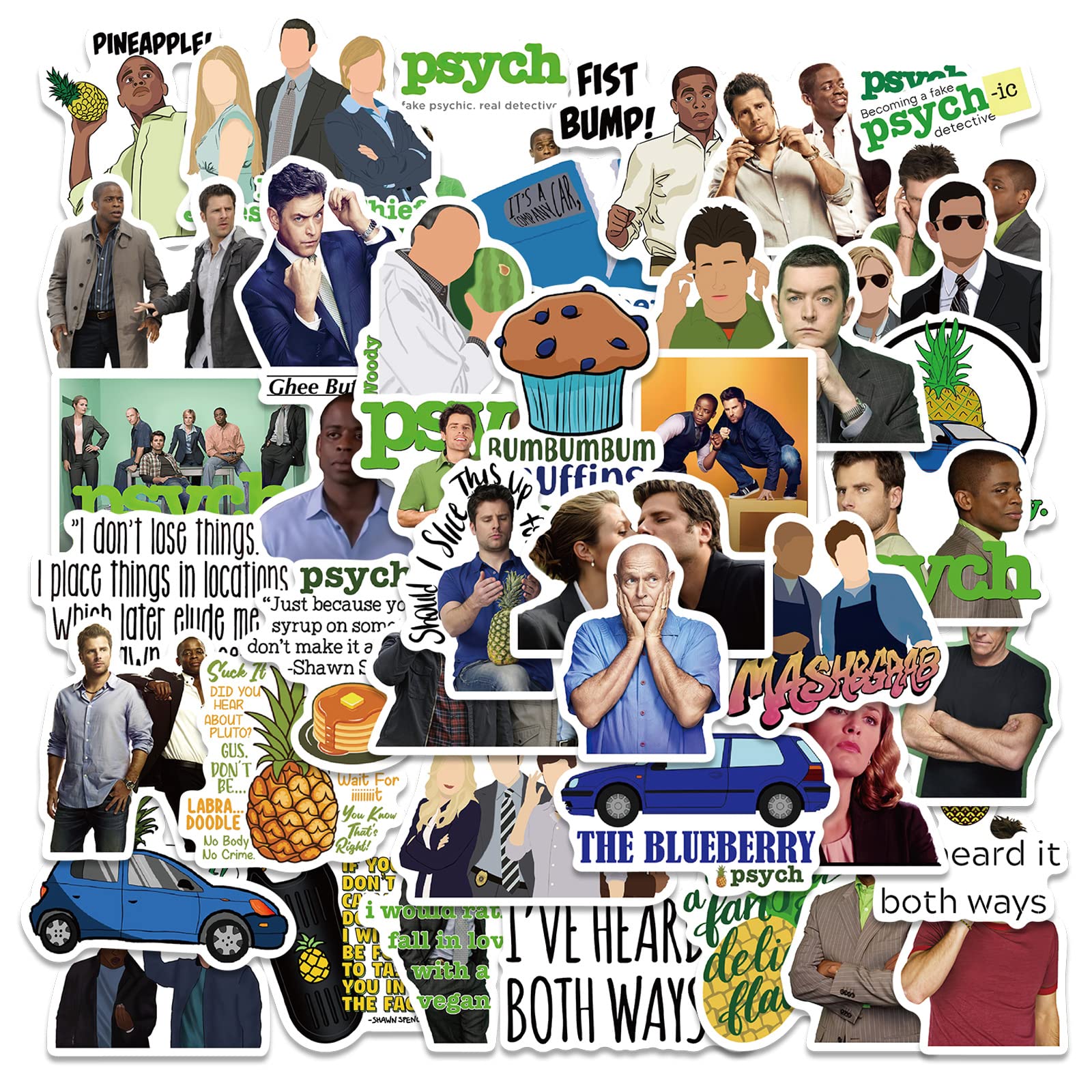 Amazon.com: 50 Pcs Psych Merch Stickers - Psych Tv Show Merchandise ...