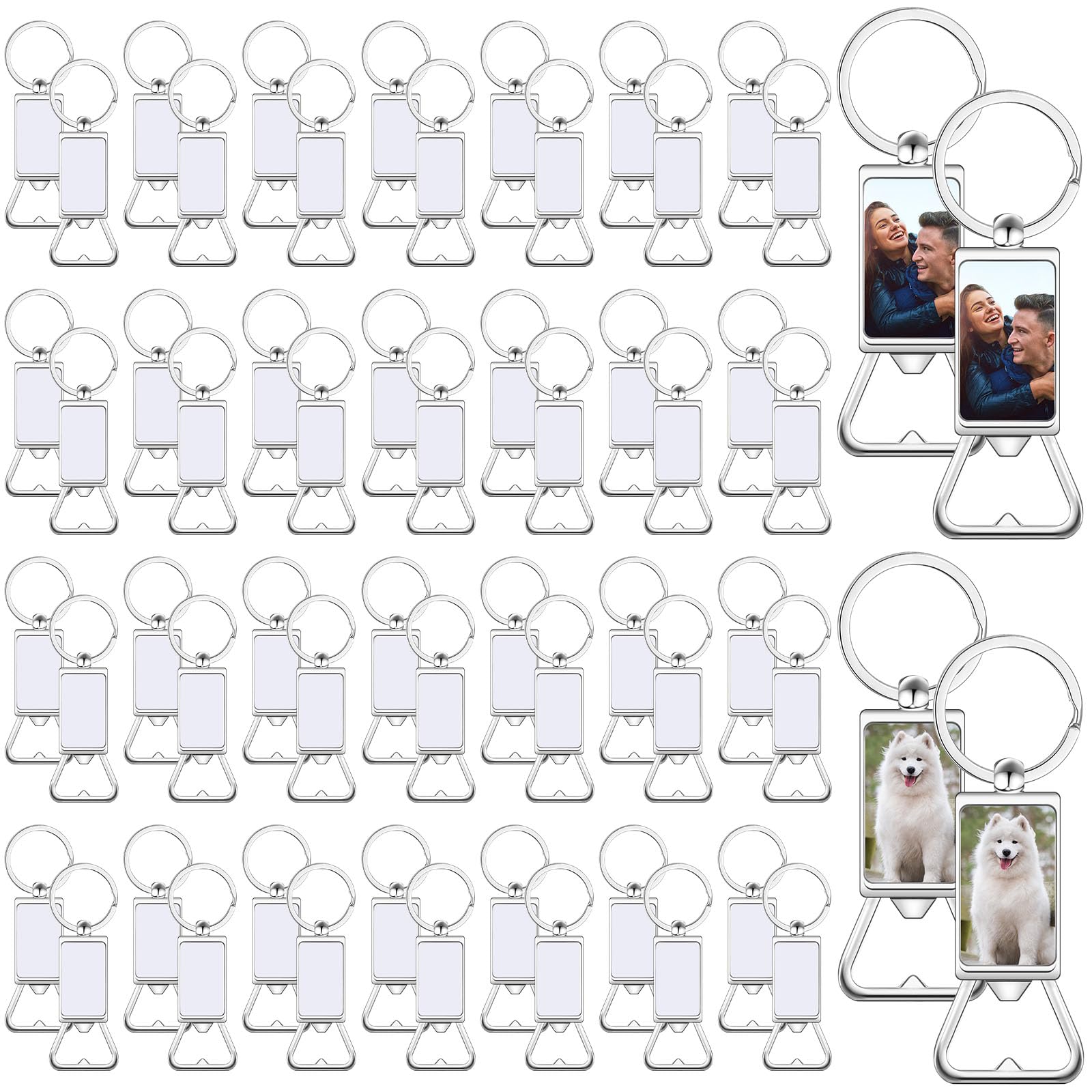 Amazon.com: Bokon 60 Pcs Sublimation Blanks Keychains Metal Bottle ...
