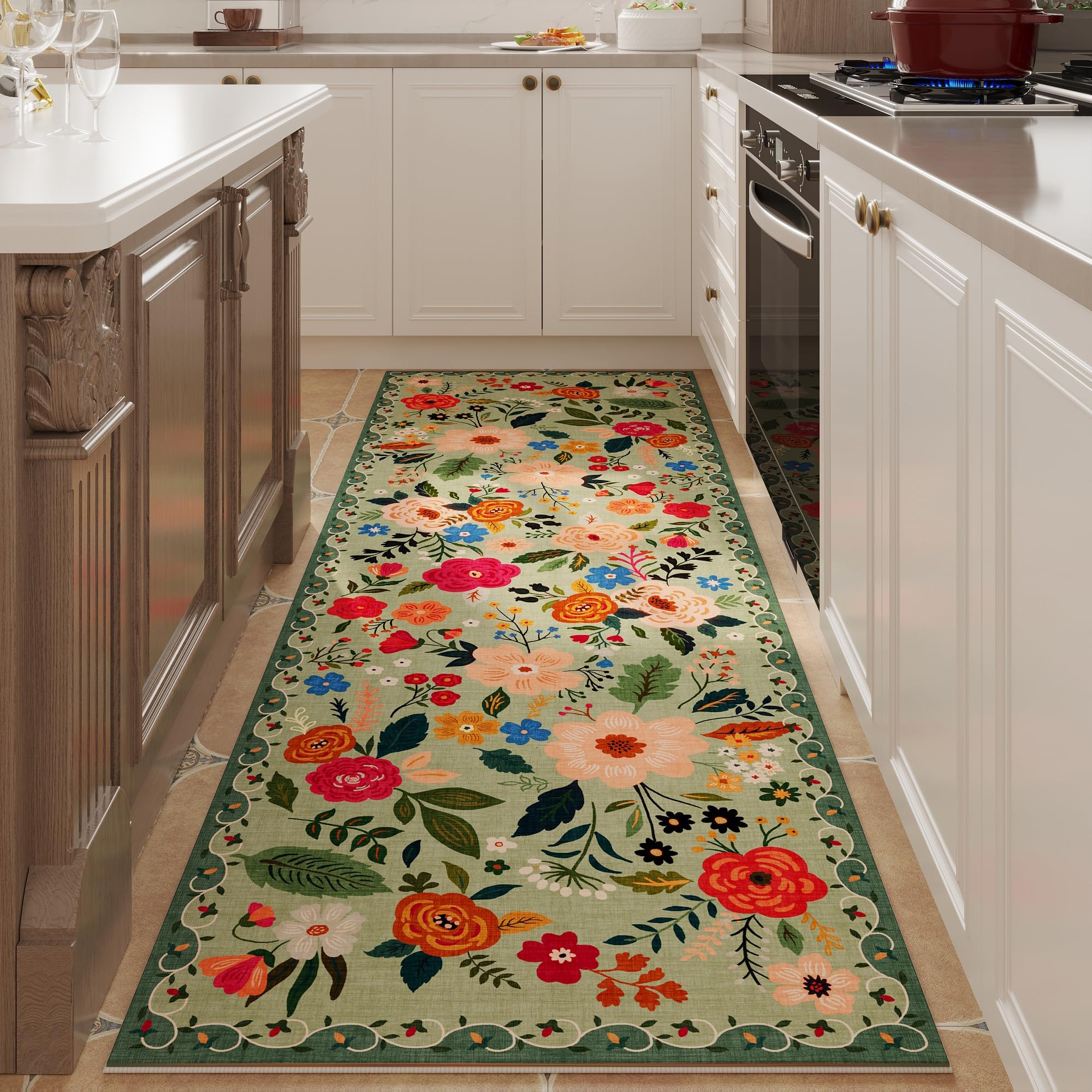 Amazon.com: Rugcomf Runner Rug for Hallways Kitchen Runner Rug Non Slip ...