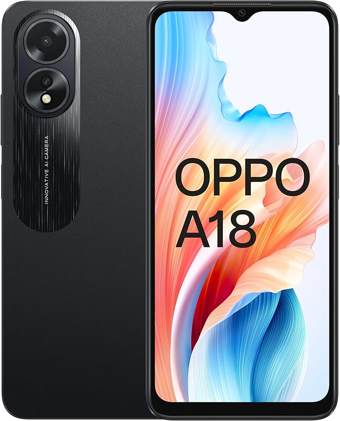 OPPO Smartphone A18 Dual-SIM, Appareil Photo, écran 6.56", LCD 90 HZ, 5000 mAh, 4 Go de RAM (+ 4 ...