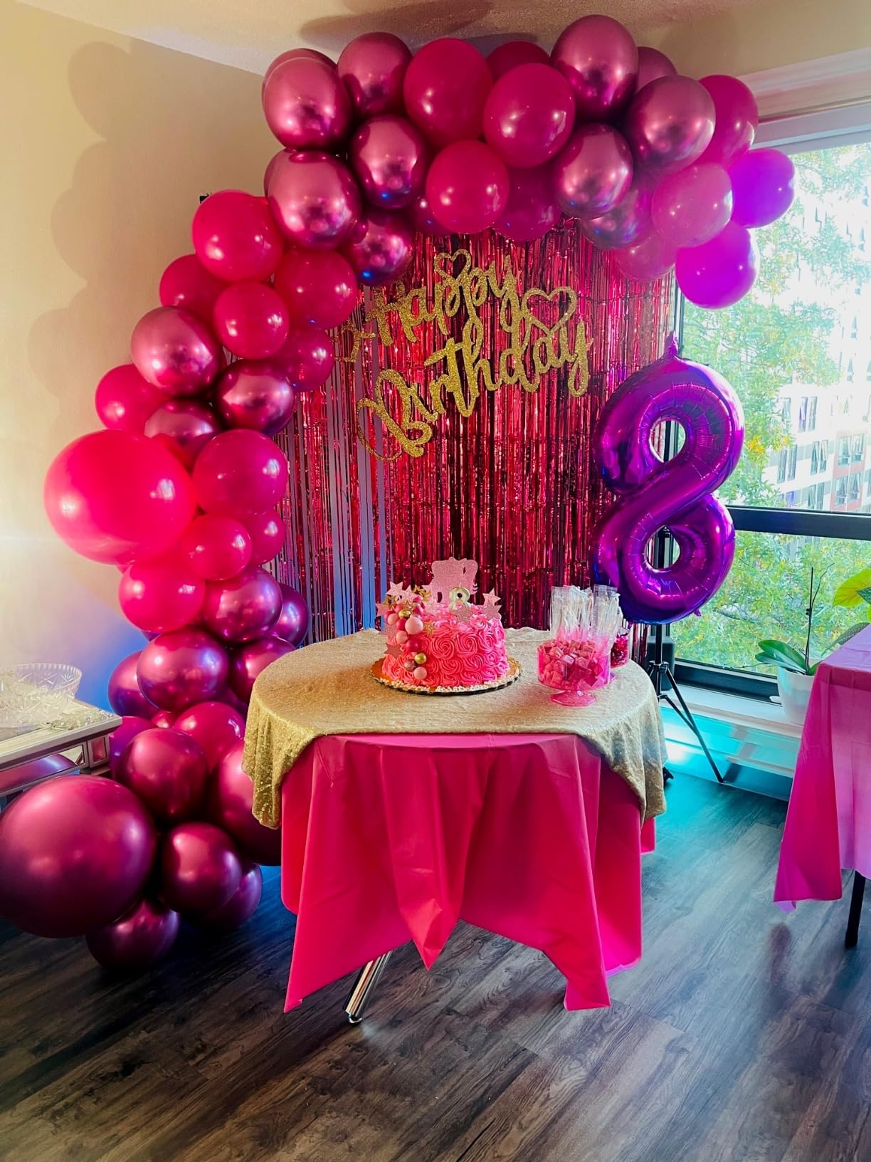 $1/mo - Finance PartyWoo Magenta Balloons, 140 pcs Magenta and Metallic ...