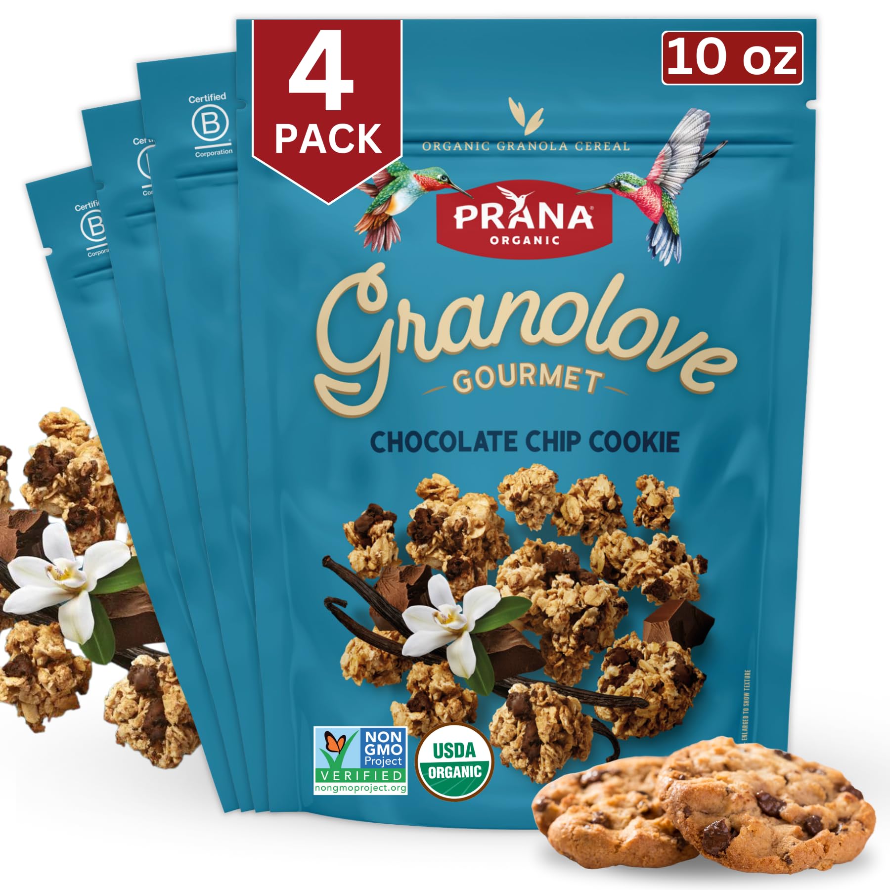 Amazon.com: Prana Granolove Gourmet Organic Chocolate Chip Cookie ...