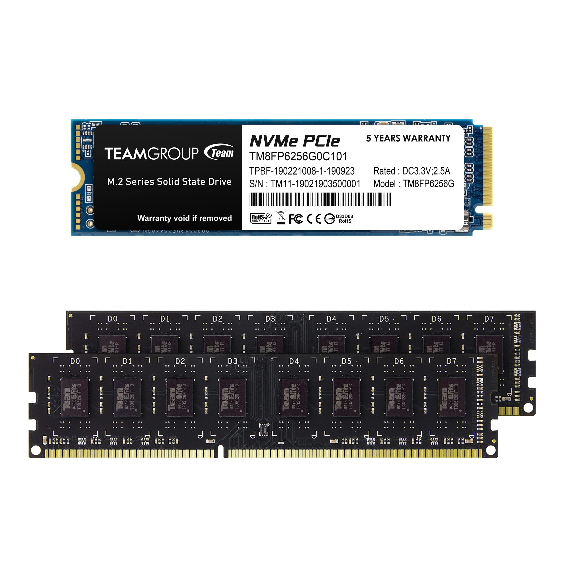 TEAMGROUP MP33 256GB TLC NVMe PCIe Gen3x4 M.2 2280 SSD Read/Write 1,600/1,000 MB/s ...