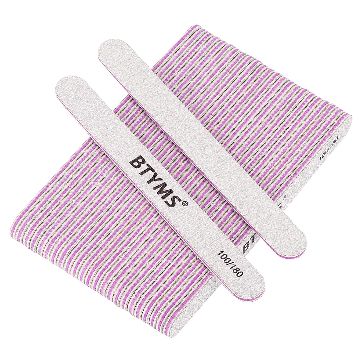 Btyms 25 Limas De Uñas De Grano 100 180 De Doble Cara