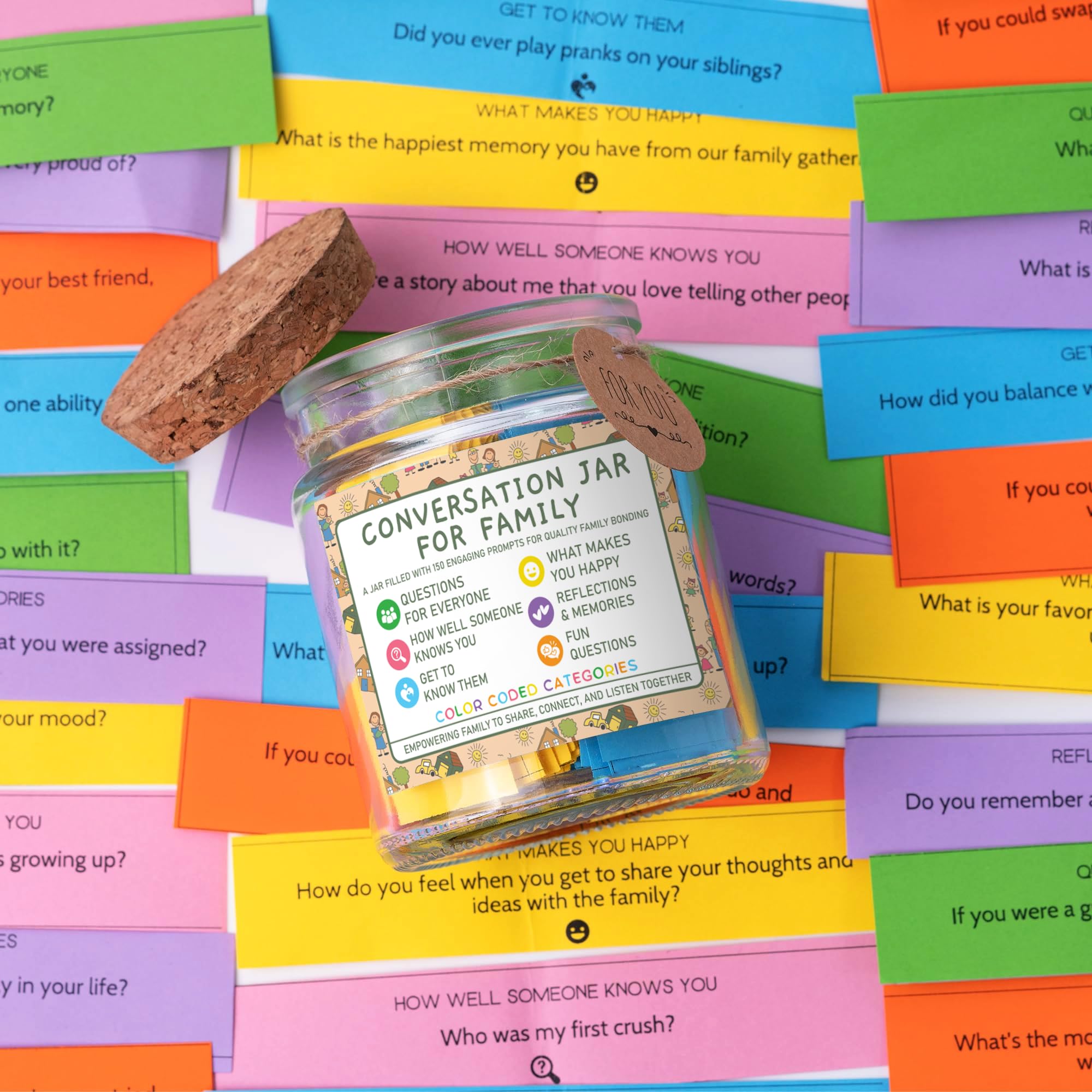 Snapklik.com : Family Conversation Cards In Jar, 150 Fun & Deep ...