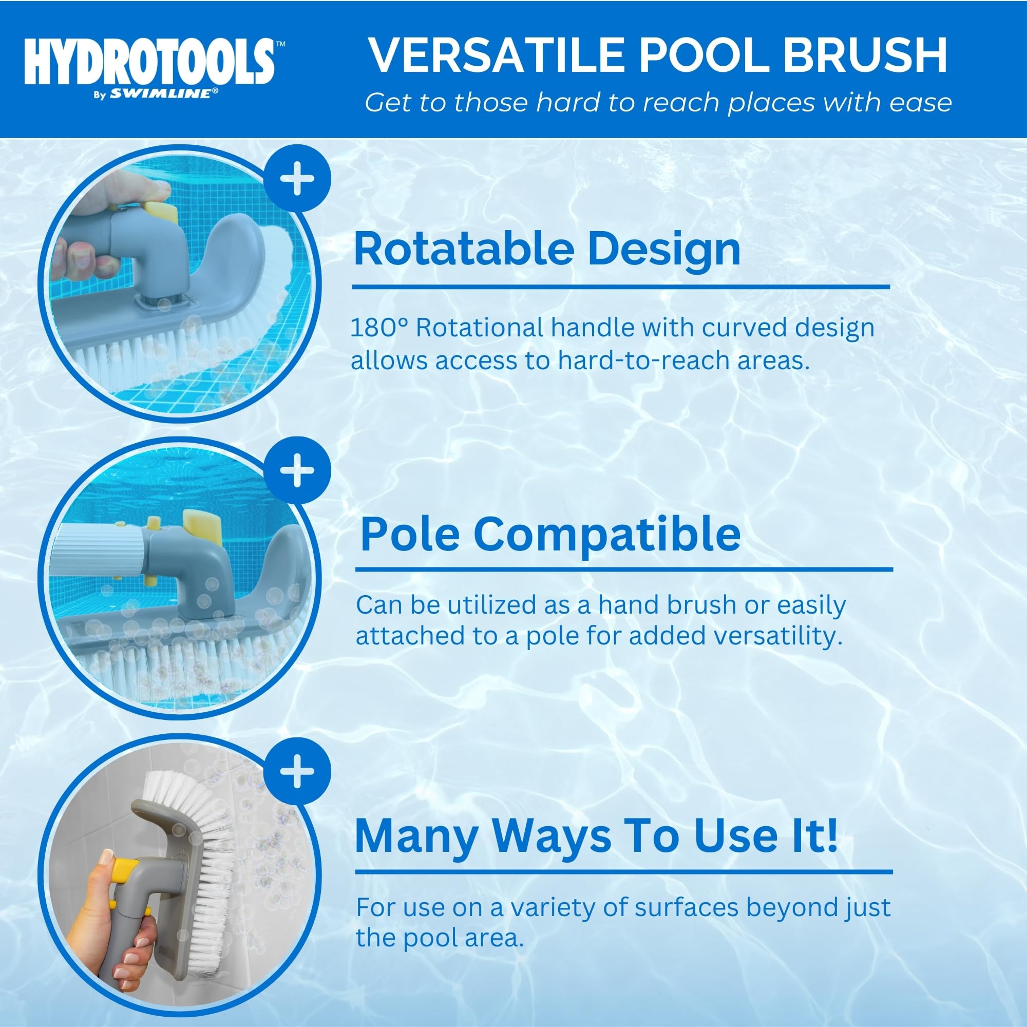 Snapklik.com : SWIMLINE HYDROTOOLS Pool Floor Wall Step Brush For ...