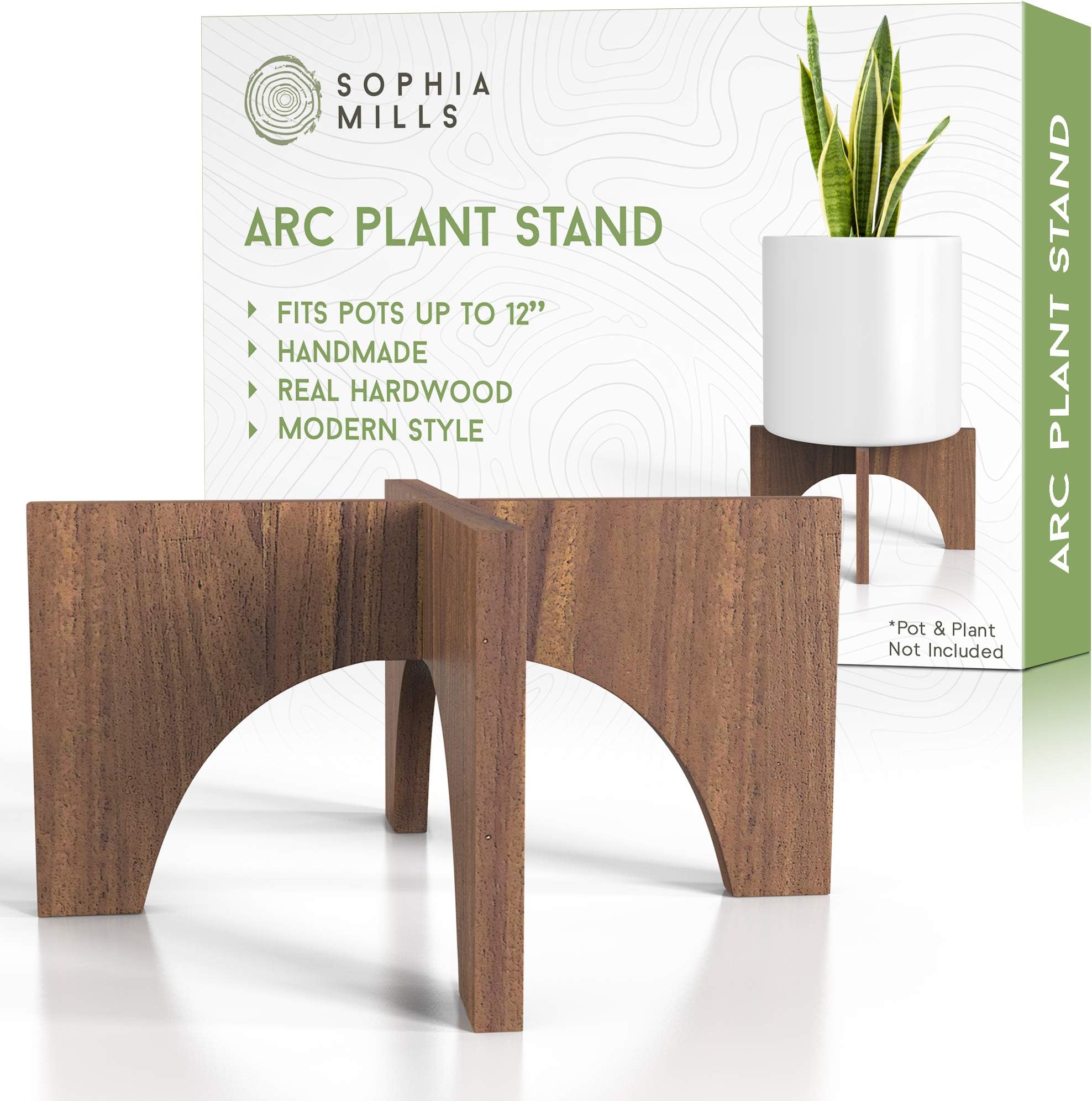 Amazon.com: Barydat 4 Pack Wood Plant Stand Mid Century Modern Planter ...