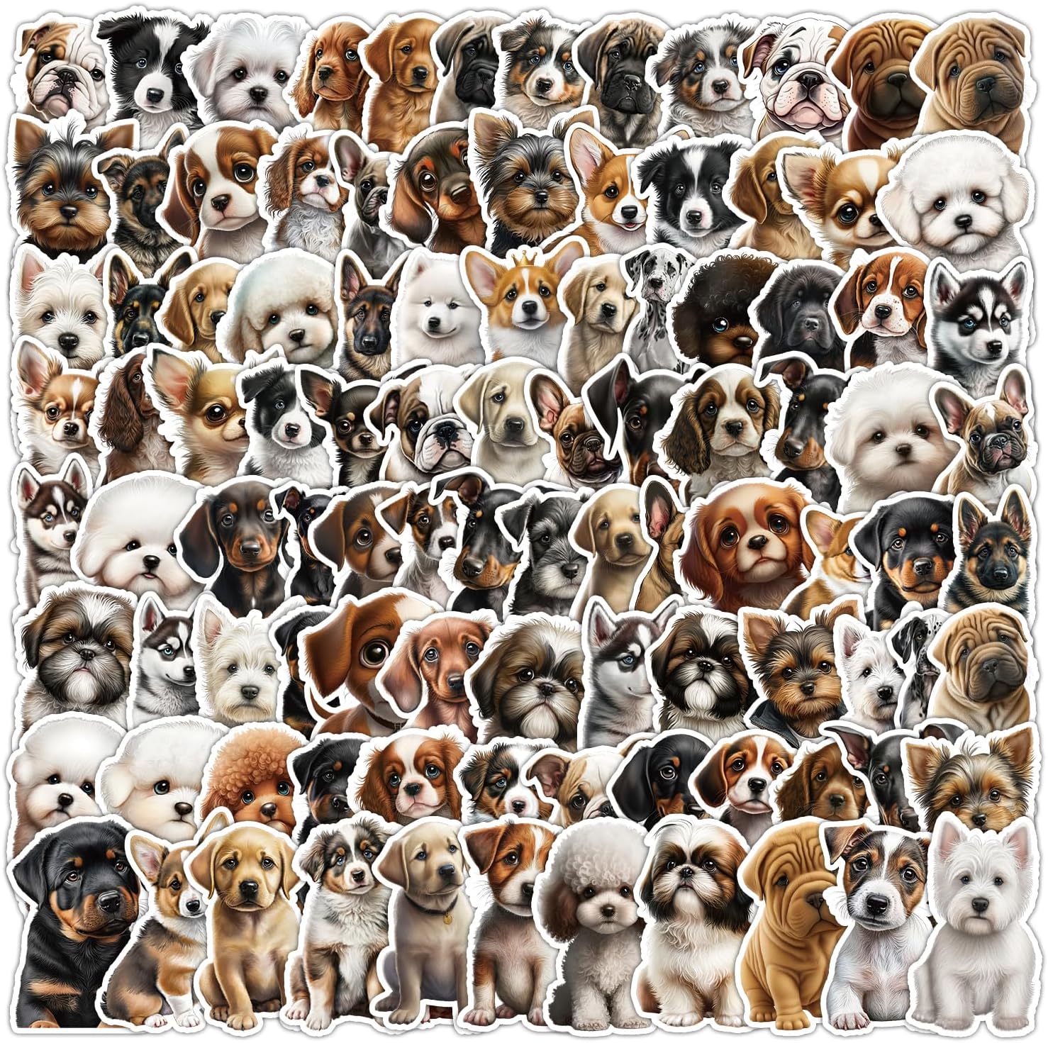 Amazon.com: Dog Stickers, 50Pcs Water Bottle Stickers Puppy Decals ...