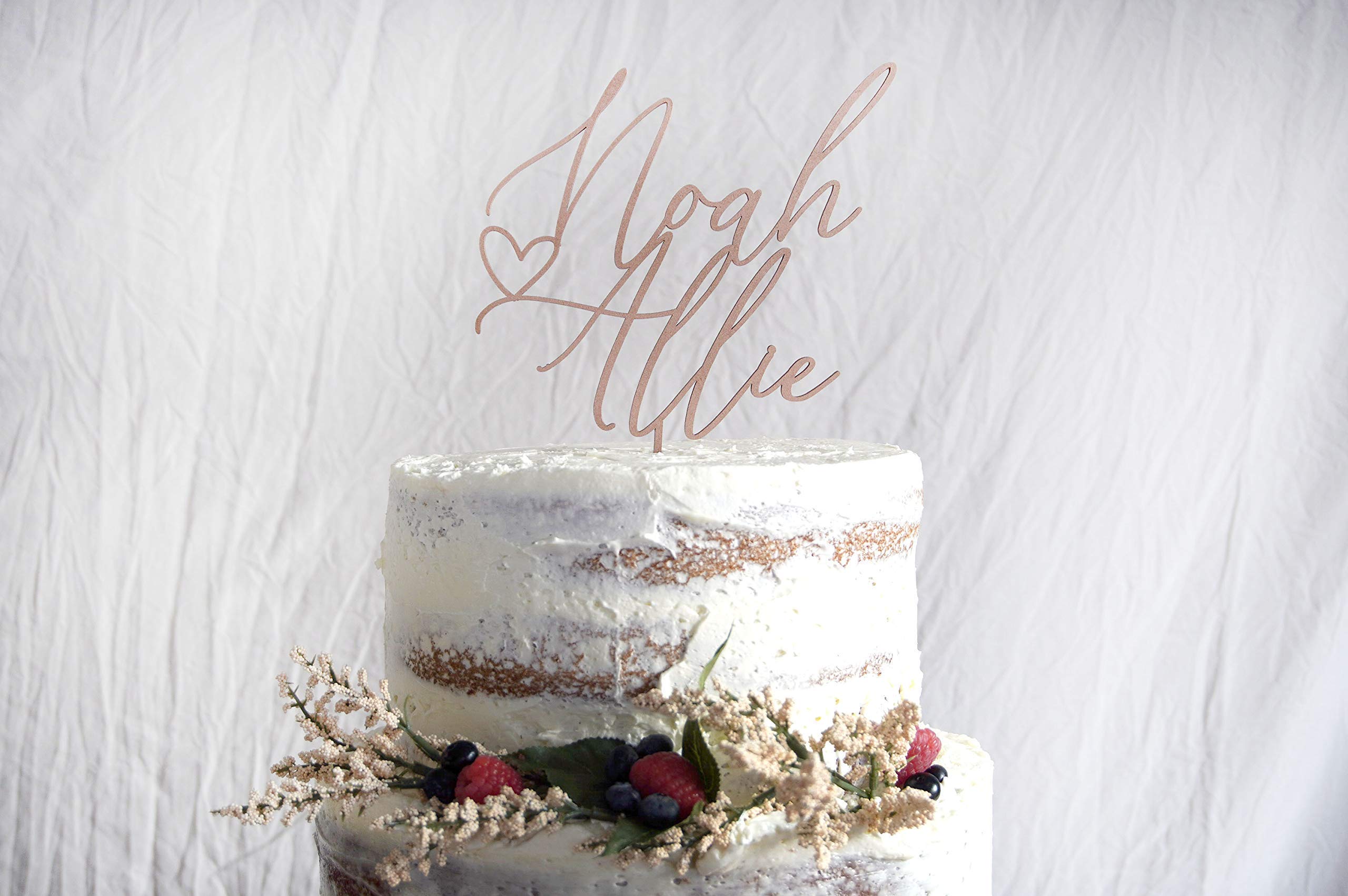 Buy Personalized Rustic Name Wedding Cake Topper | Custom Cake Topper ...