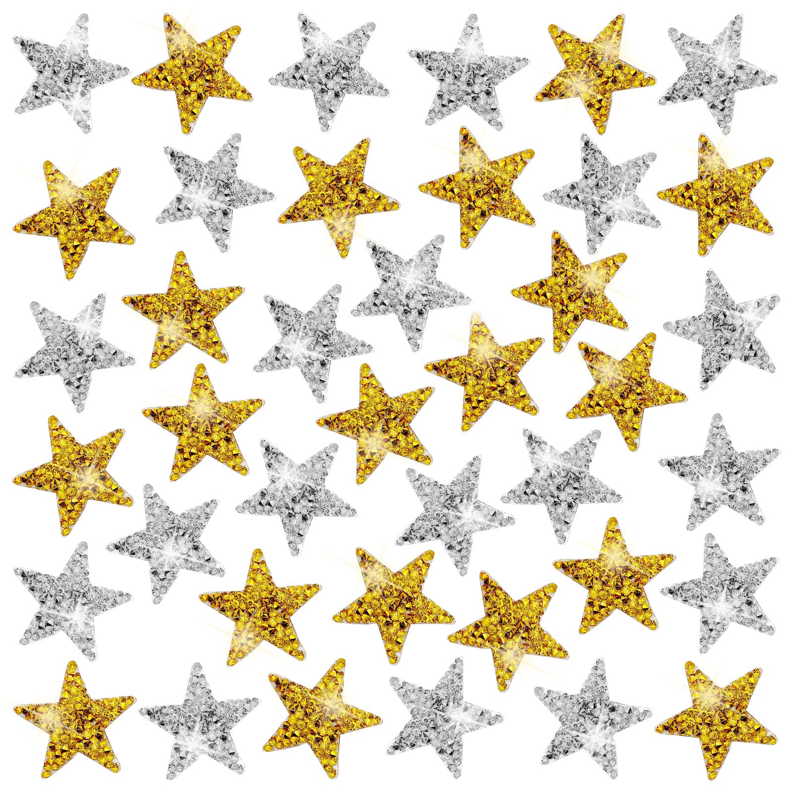 Amazon.com: 40 Pieces Iron On Star Patches Adhesive Stars Patches Star ...