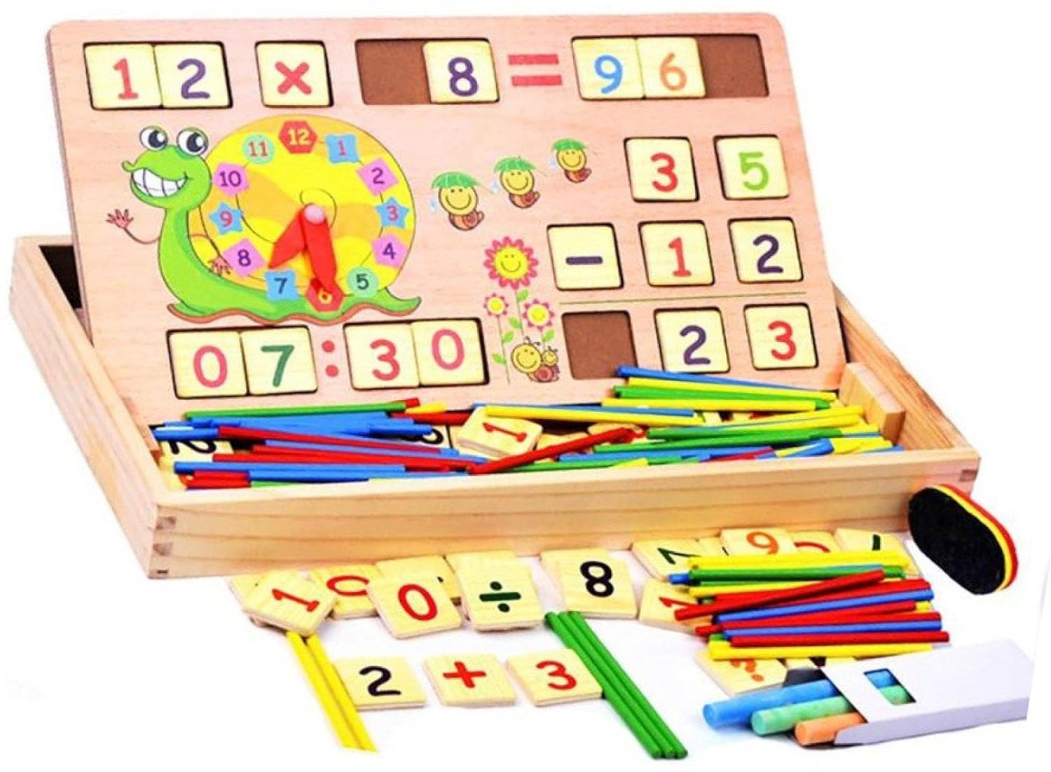 Buy M-Alive 2 in 1 Multi Functional Educational Wooden Digital ...