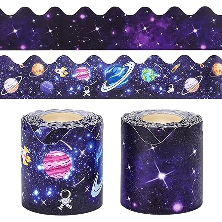 Amazon.com: Planet Space Bulletin Board Border Double-Sided Watercolor ...
